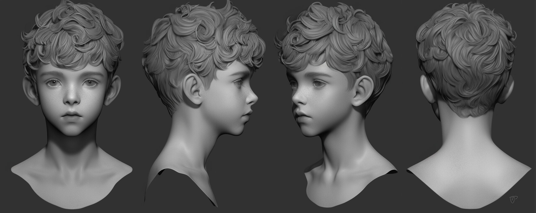 3D Head Sculpt References in 4K - Tika Art - +300 Kid Boy Head Sculpt ...