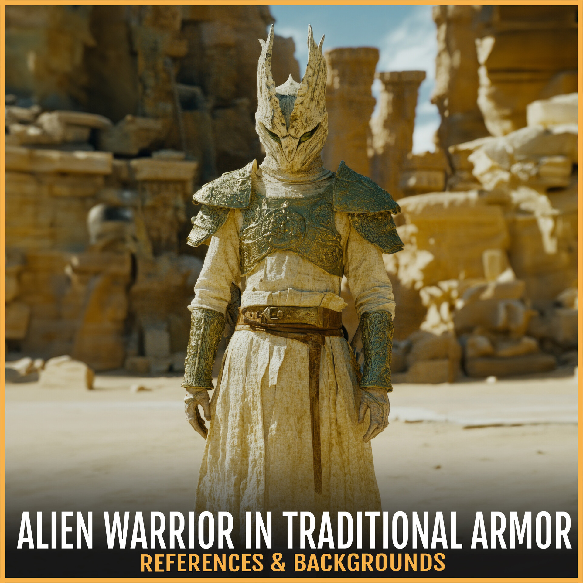 ArtStation - 303 Alien Warrior in Traditional Armor