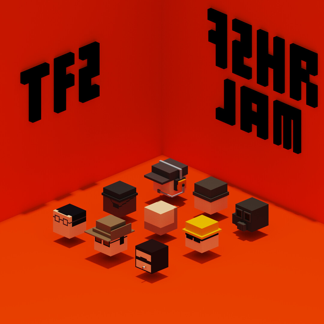 ArtStation - [TF2Maps 72hr Jam 2024] TF2 mercenary voxelheadz