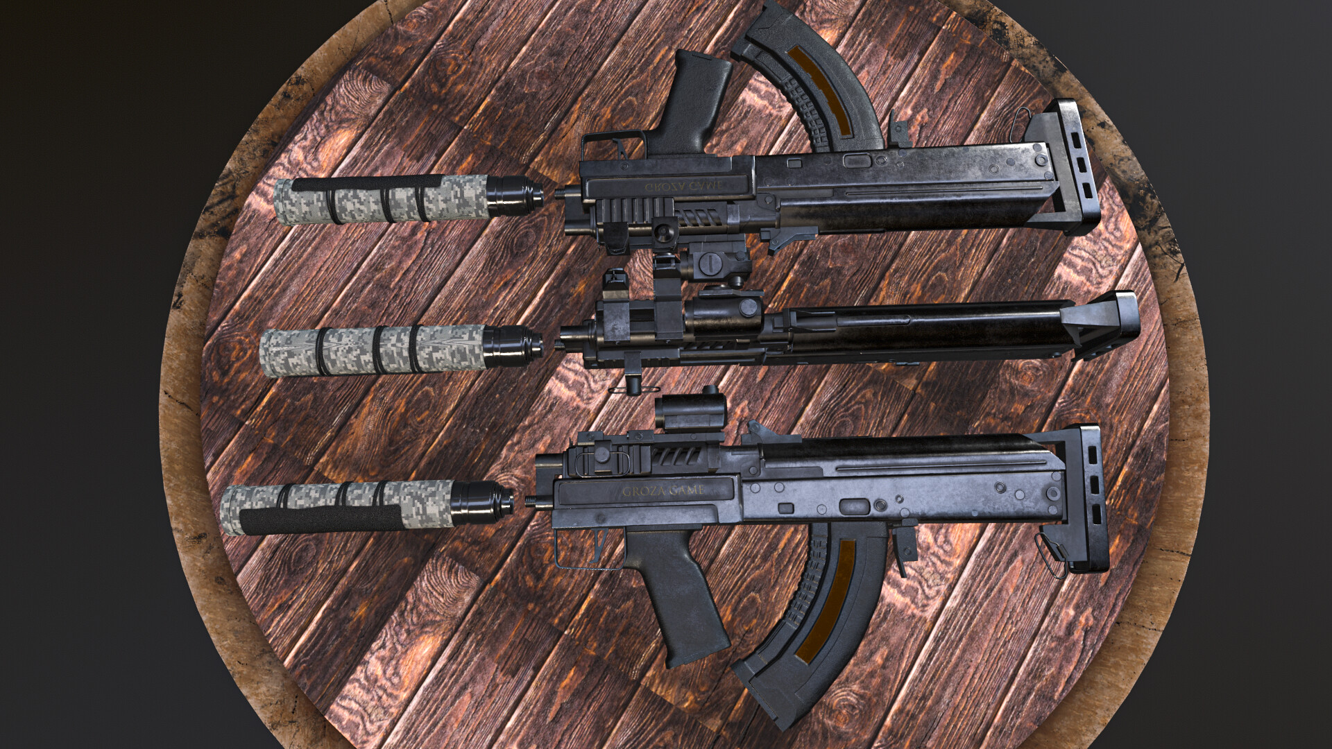 ArtStation - groza gun modelling & texturing & lighting rendering