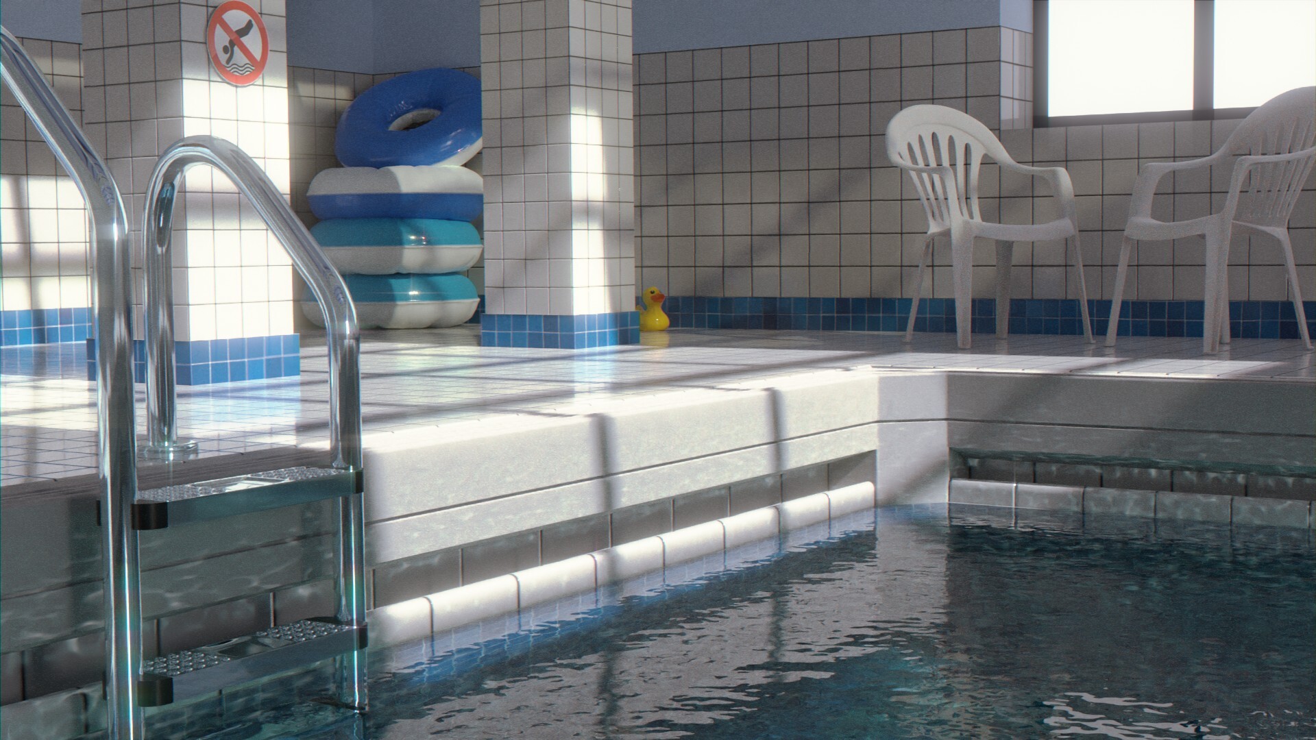 ArtStation - Swimming Pool Scene with a surreal Mograph twist