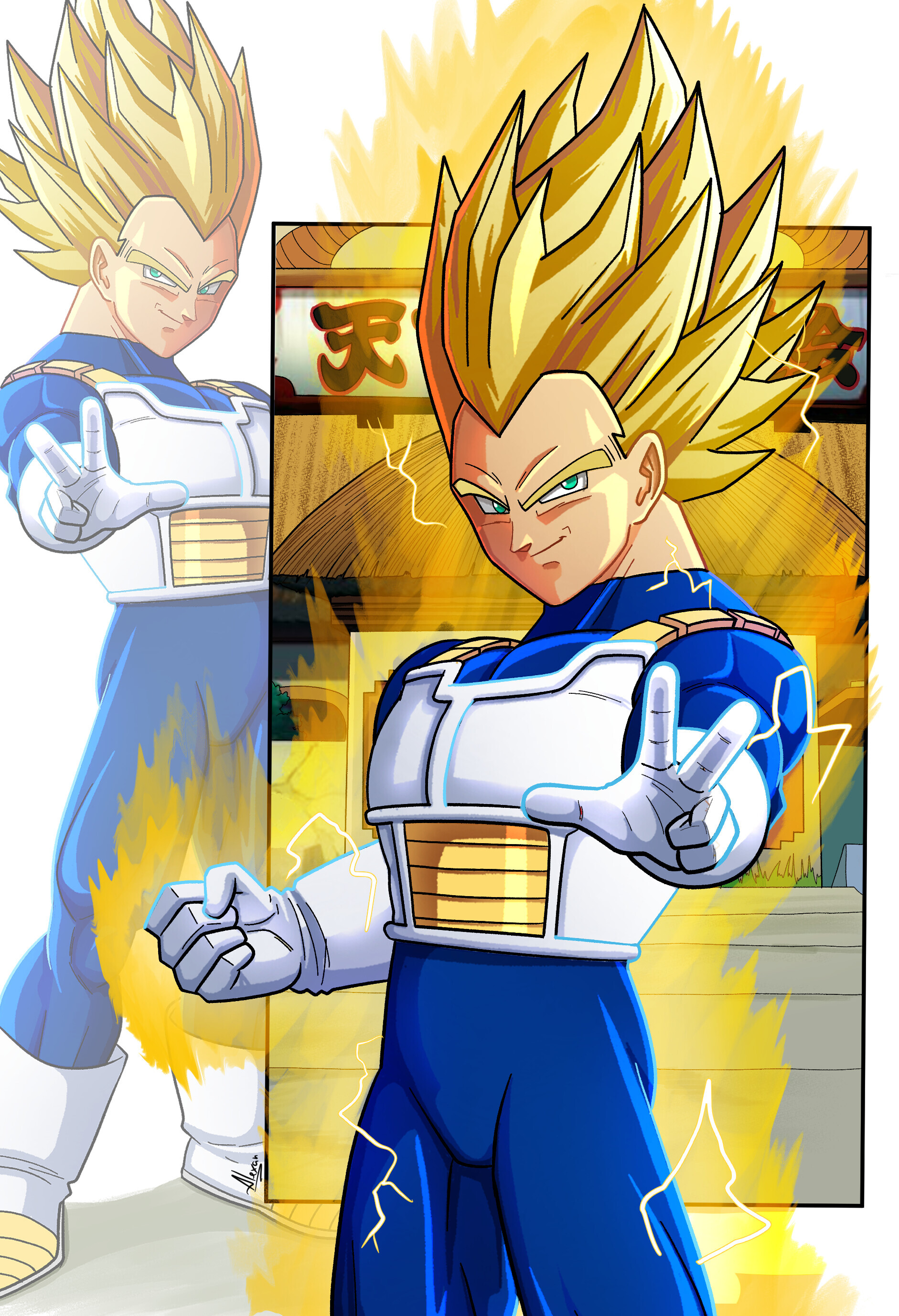 ArtStation - Work process: Vegeta super saiyan