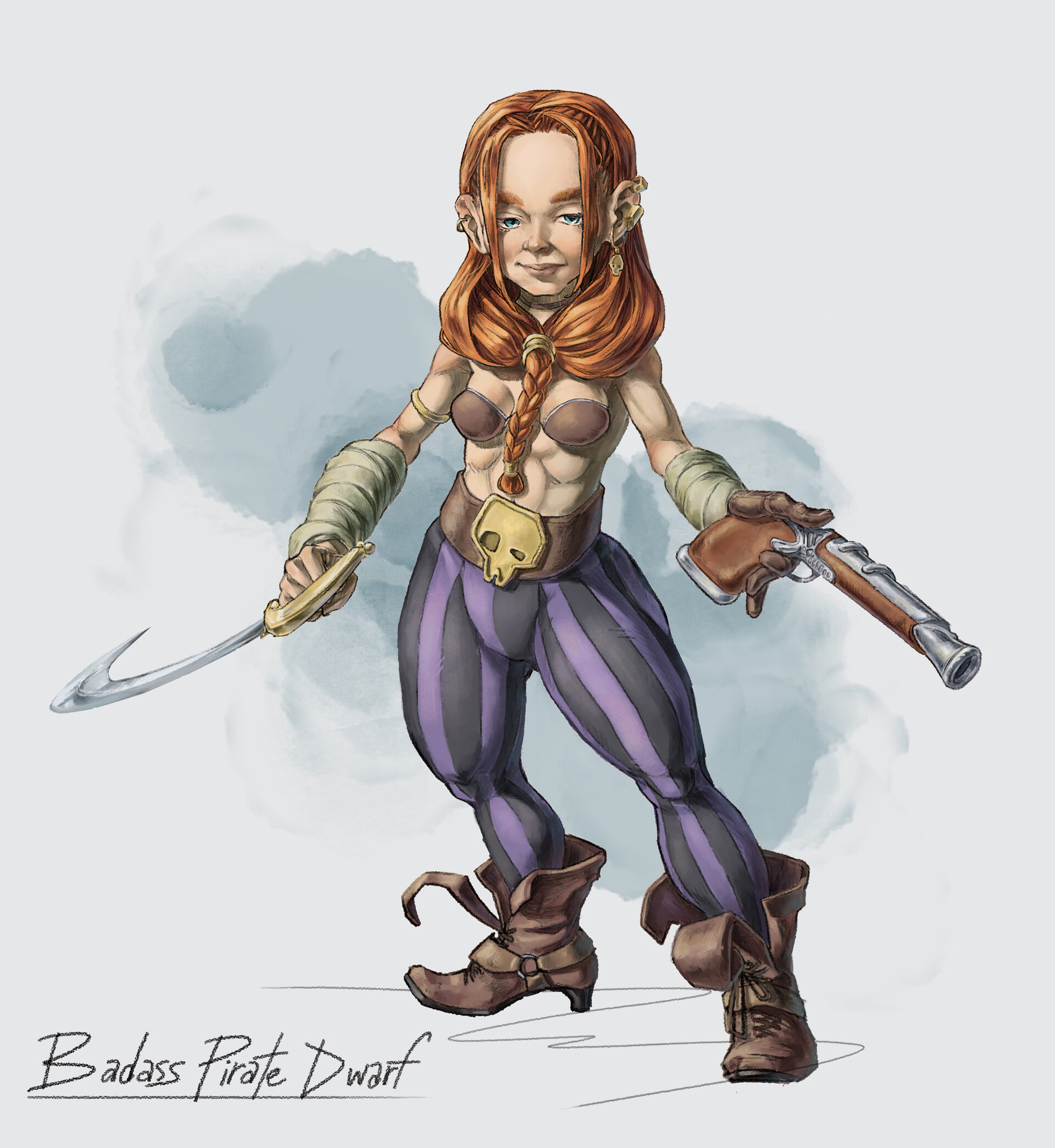 ArtStation - A badass pirate dwarf character - grotesque style