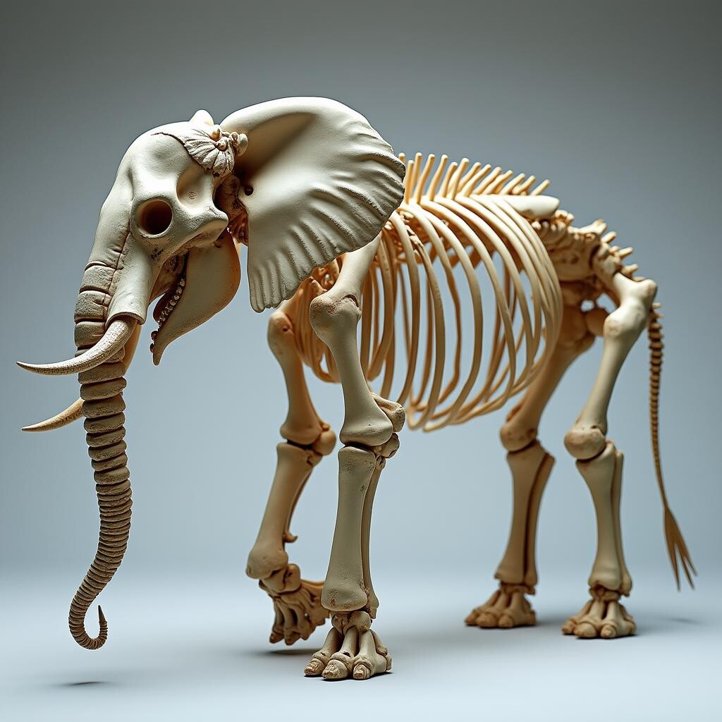 ArtStation - DNA photograph of the skeleton of an elephant