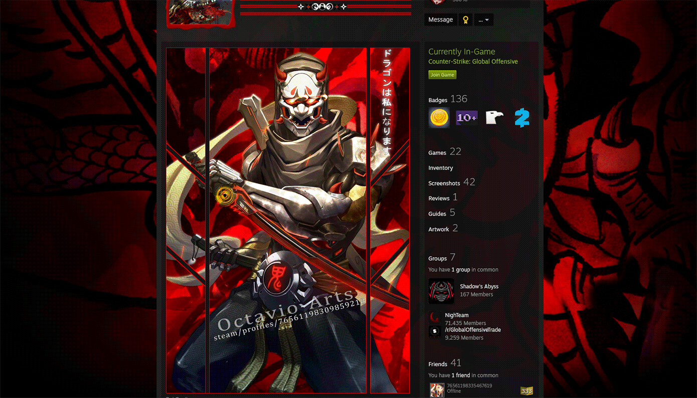 ArtStation - Steam Artwork Profile Oni Genji Animated