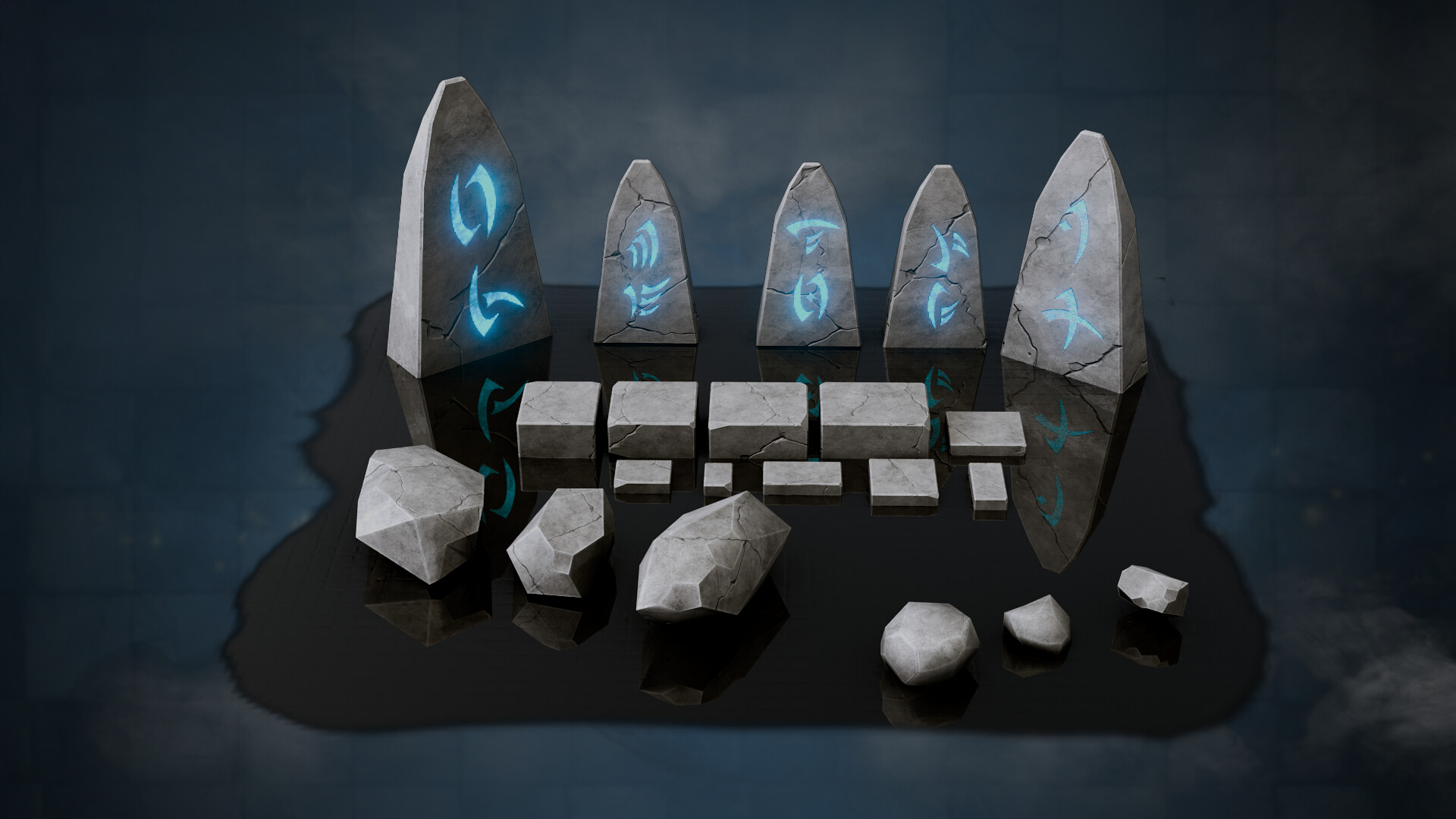 3D Tudor - Blender, Unity & UE5 Stylized Stone Ruin Modular Asset Pack