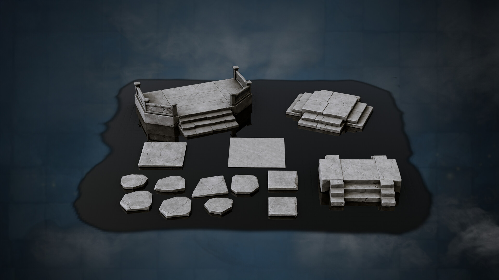 3D Tudor - Blender, Unity & UE5 Stylized Stone Ruin Modular Asset Pack