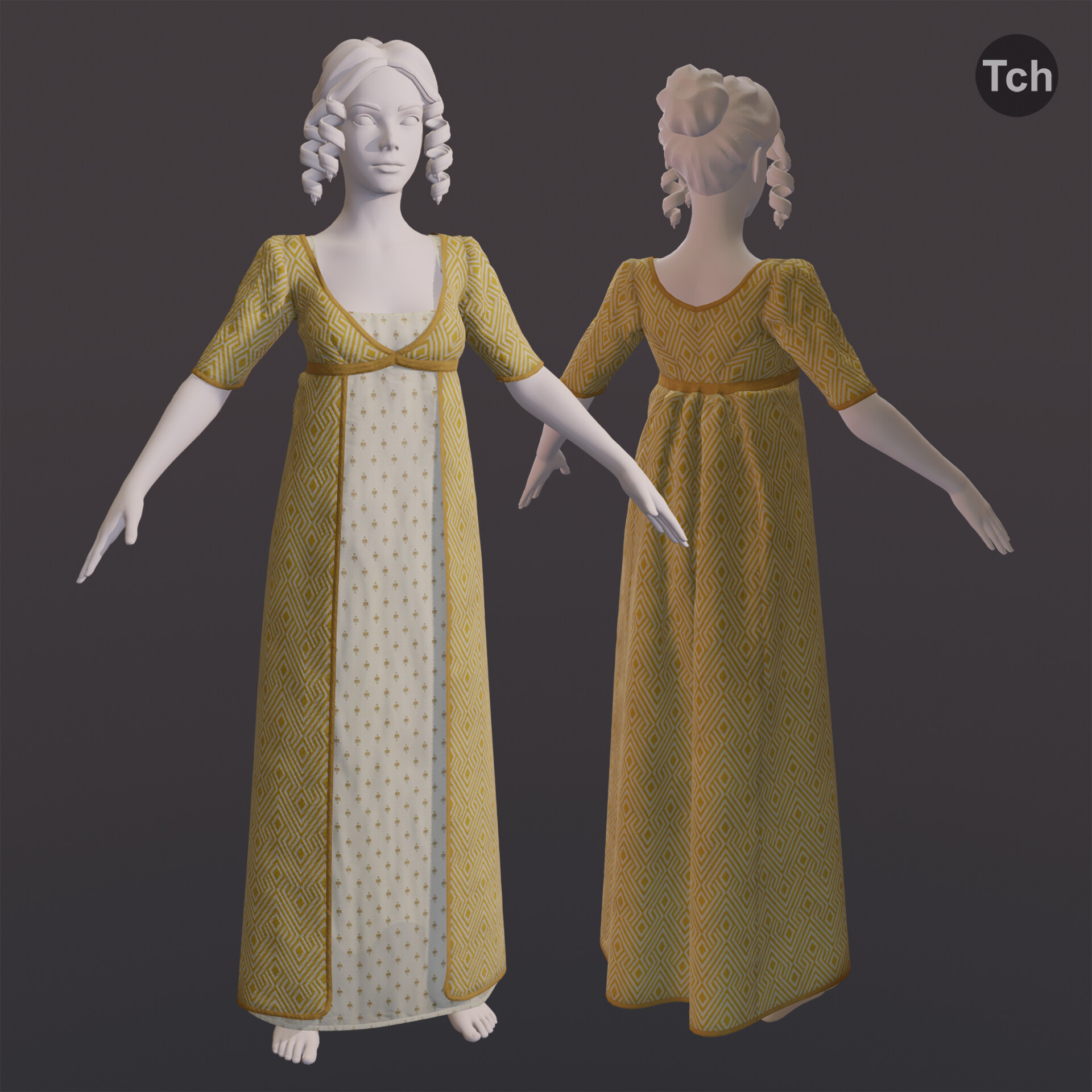 ArtStation - Empire cape dress