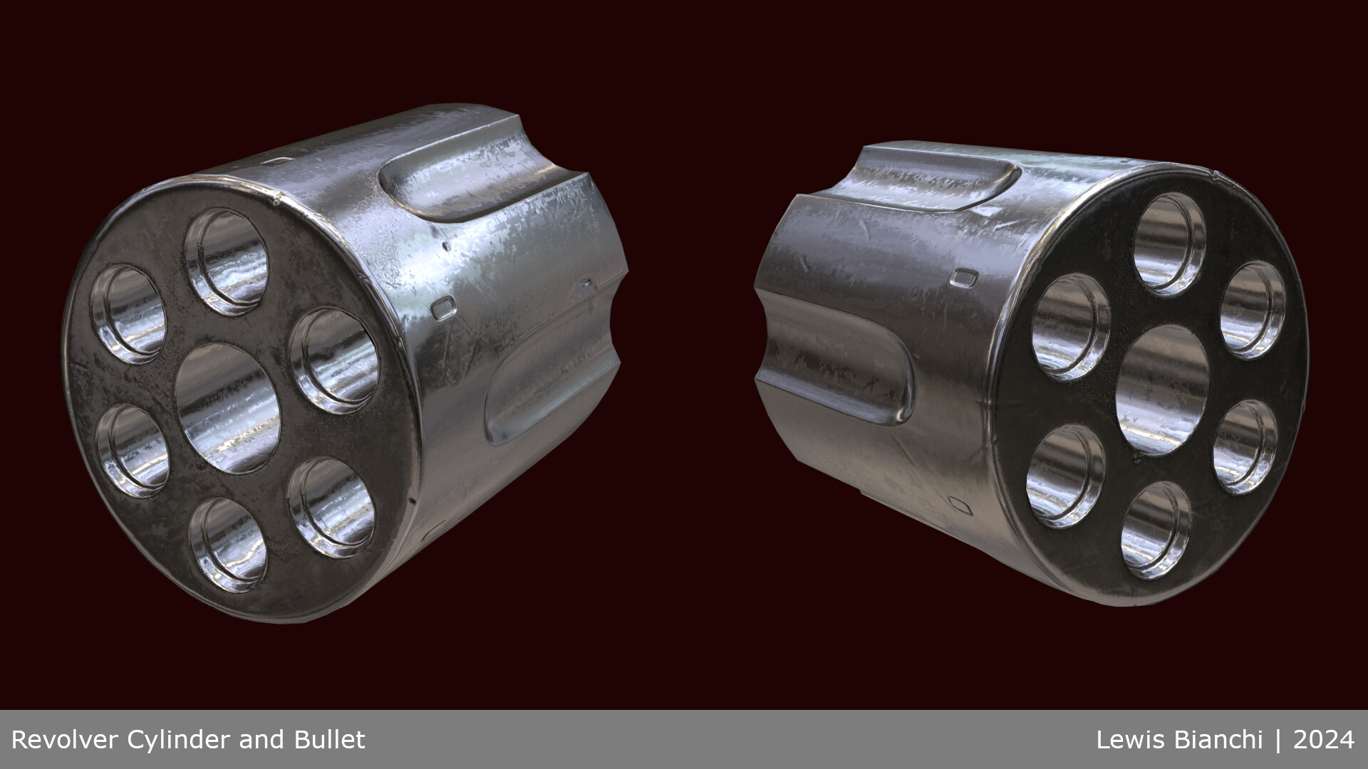 ArtStation - Revolver Cylinder and Bullet