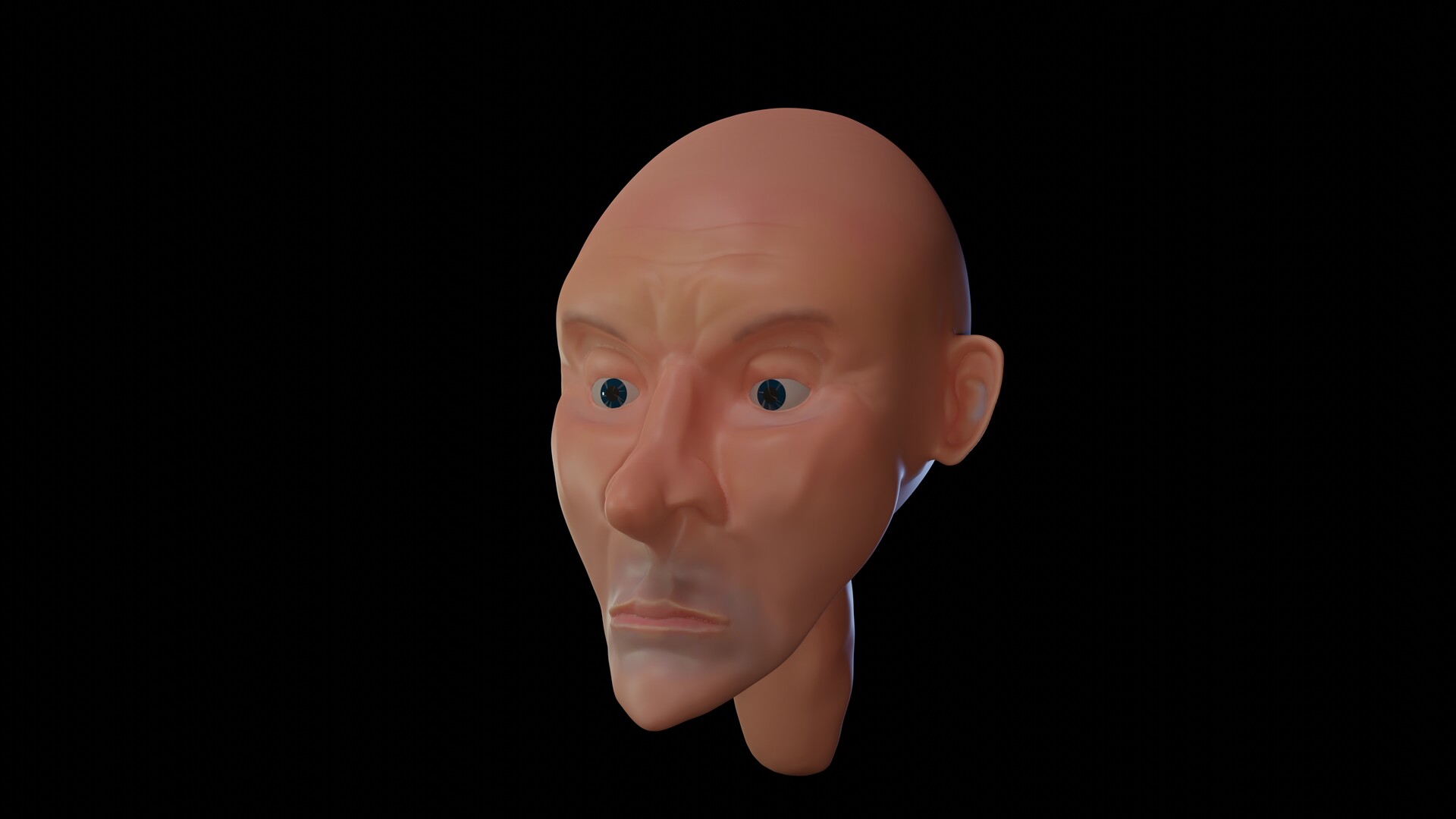 ArtStation - The bald man - Stylised Character face Sculpt