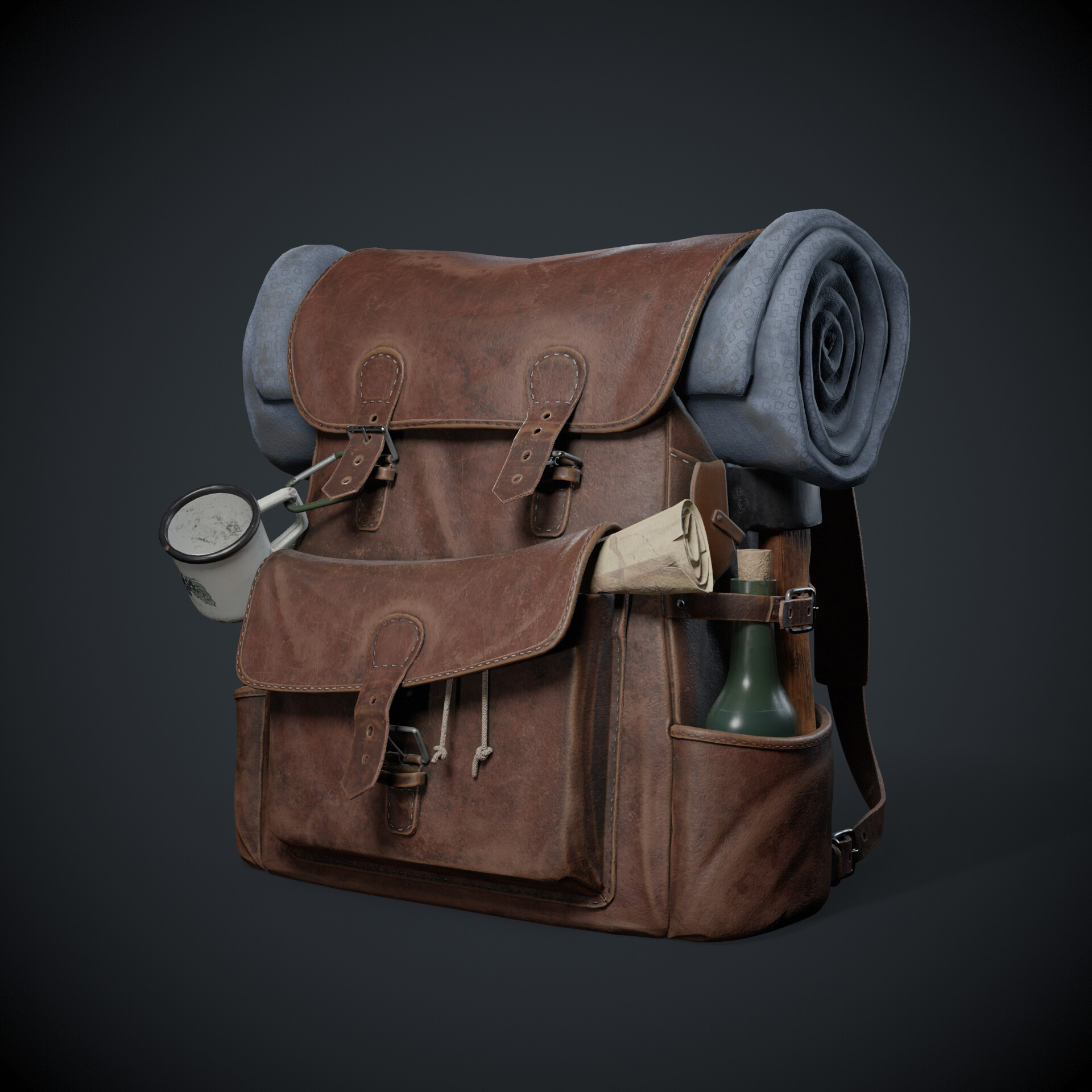 ArtStation - Old backpack for travel