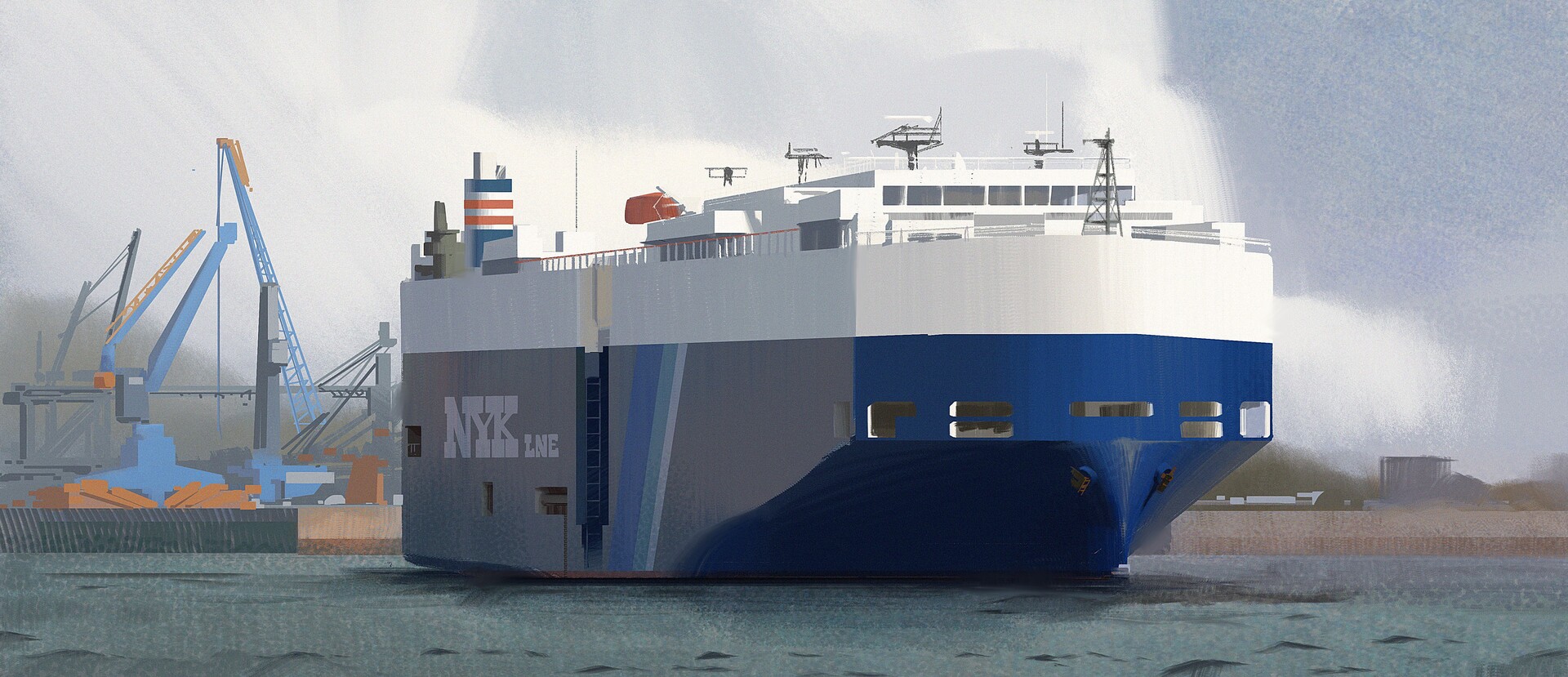 ArtStation - Colour Sketches of freighters