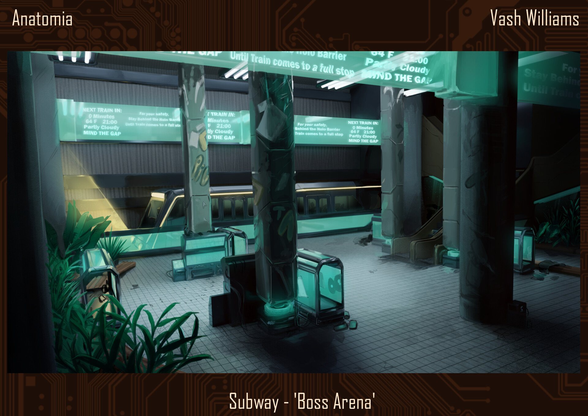 ArtStation - 70s Sci-Fi Subway "Boss Arena"