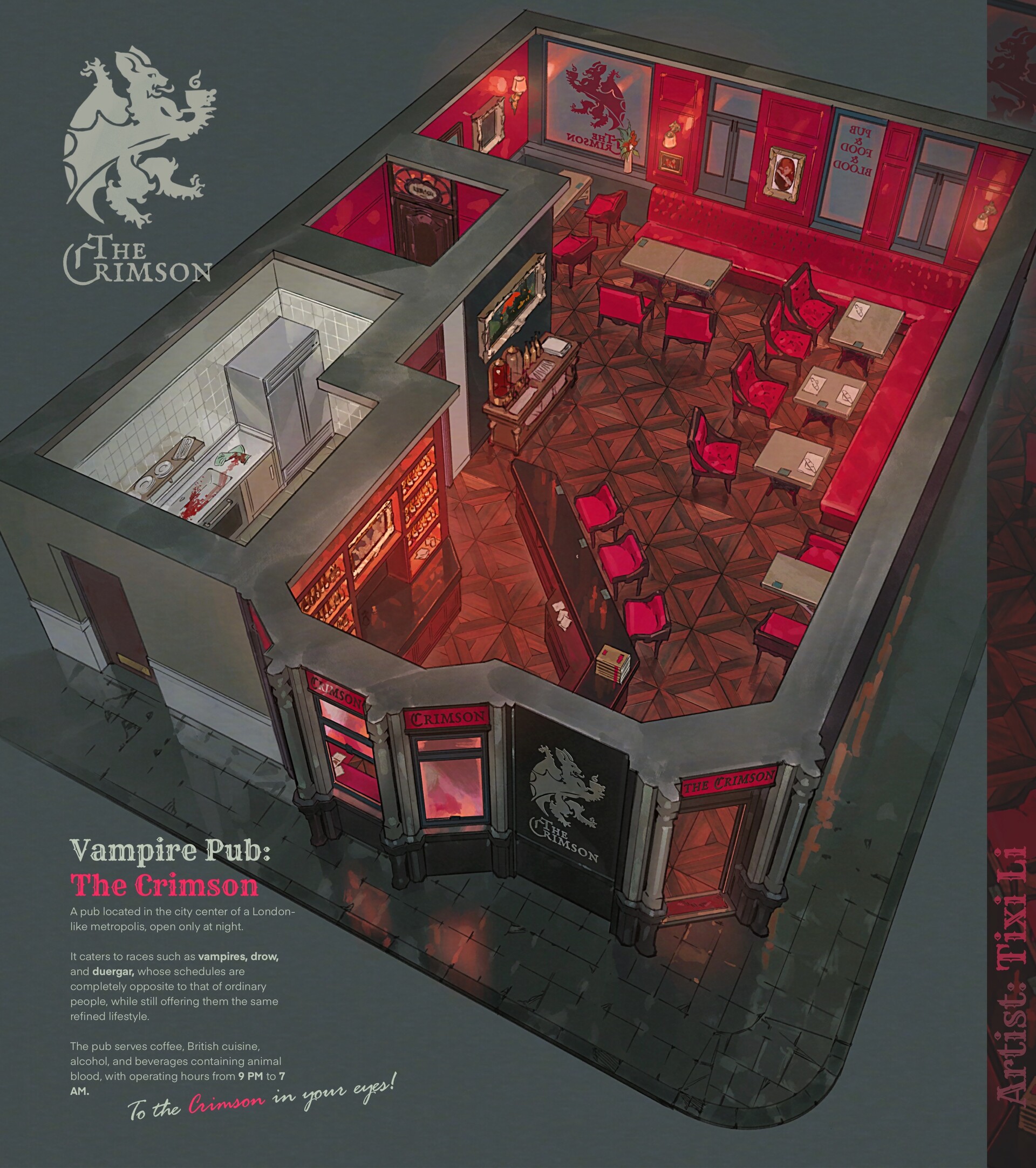 ArtStation - British Vampire Pub: The Crimson