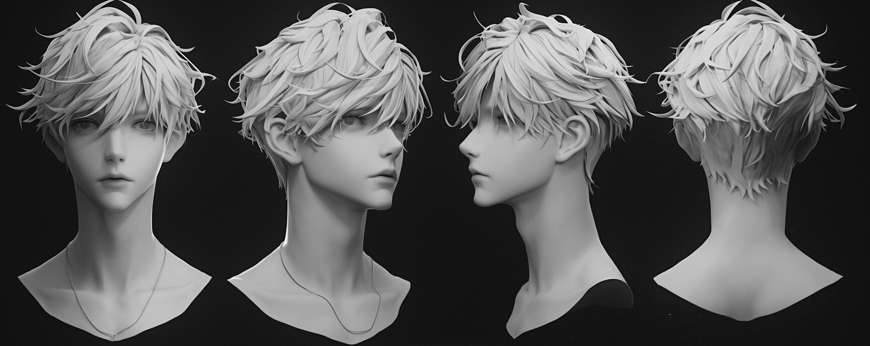 Tika Art - +300 Anime Boy Head Sculpt Reference Images(4k)