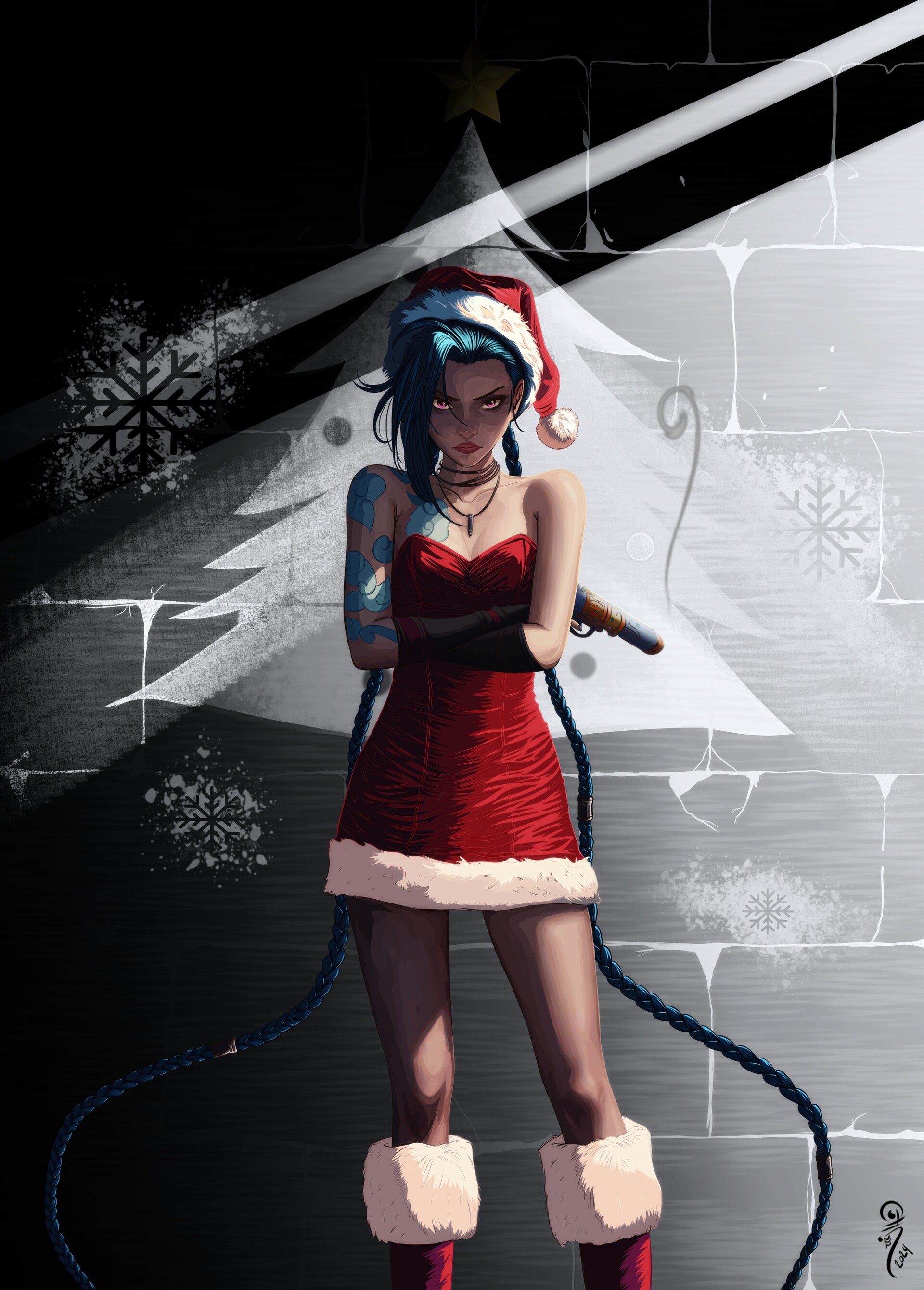 ArtStation - Merry JinXmas [Jinx Fan Art]