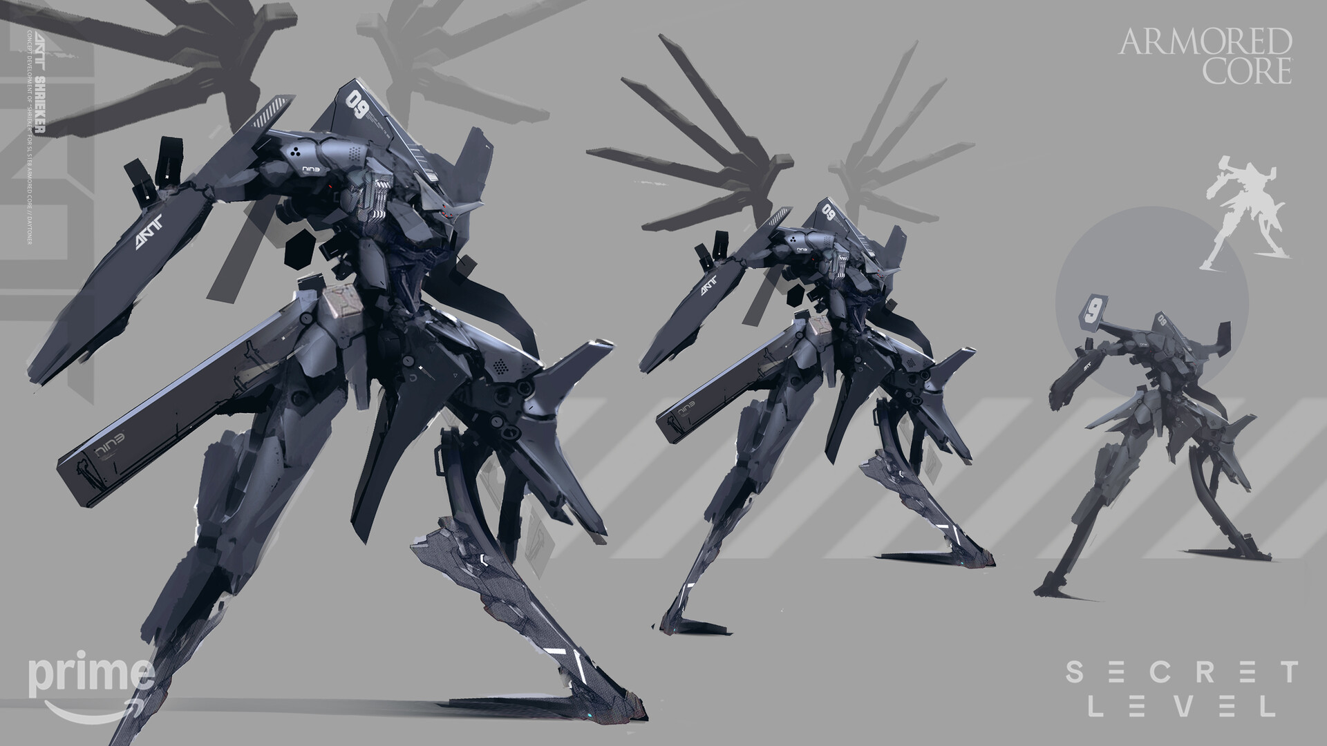 DAYTONER. - SECRET LEVEL // ARMORED CORE "SHRIEKER" CONCEPT SKETCHES