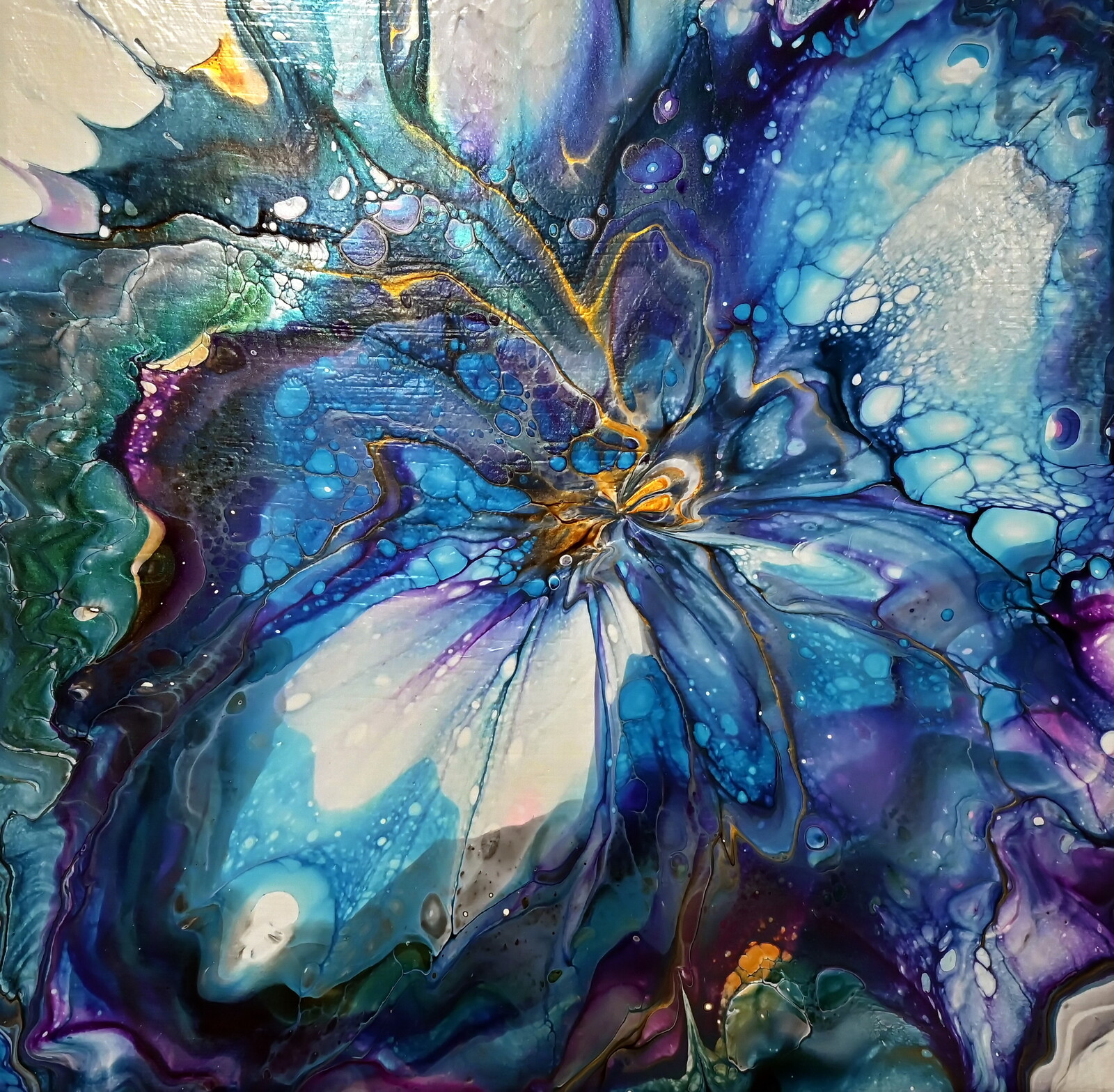 Fiona Art - 🌸 Acrylic Pouring Flower Blowout 🎨 Simple & Beautiful Fluid ...