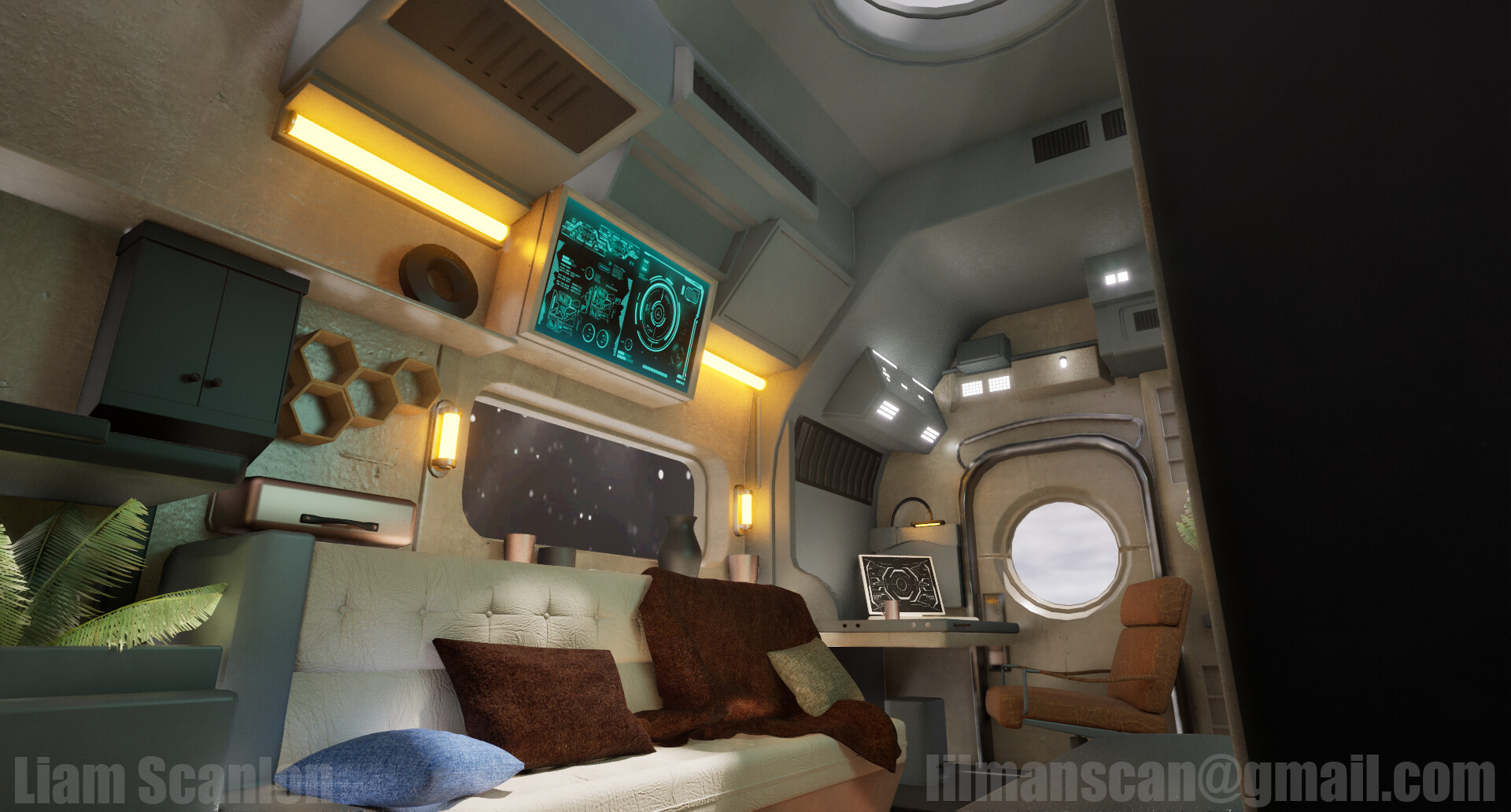 ArtStation - Sci Fi Study Room WIP