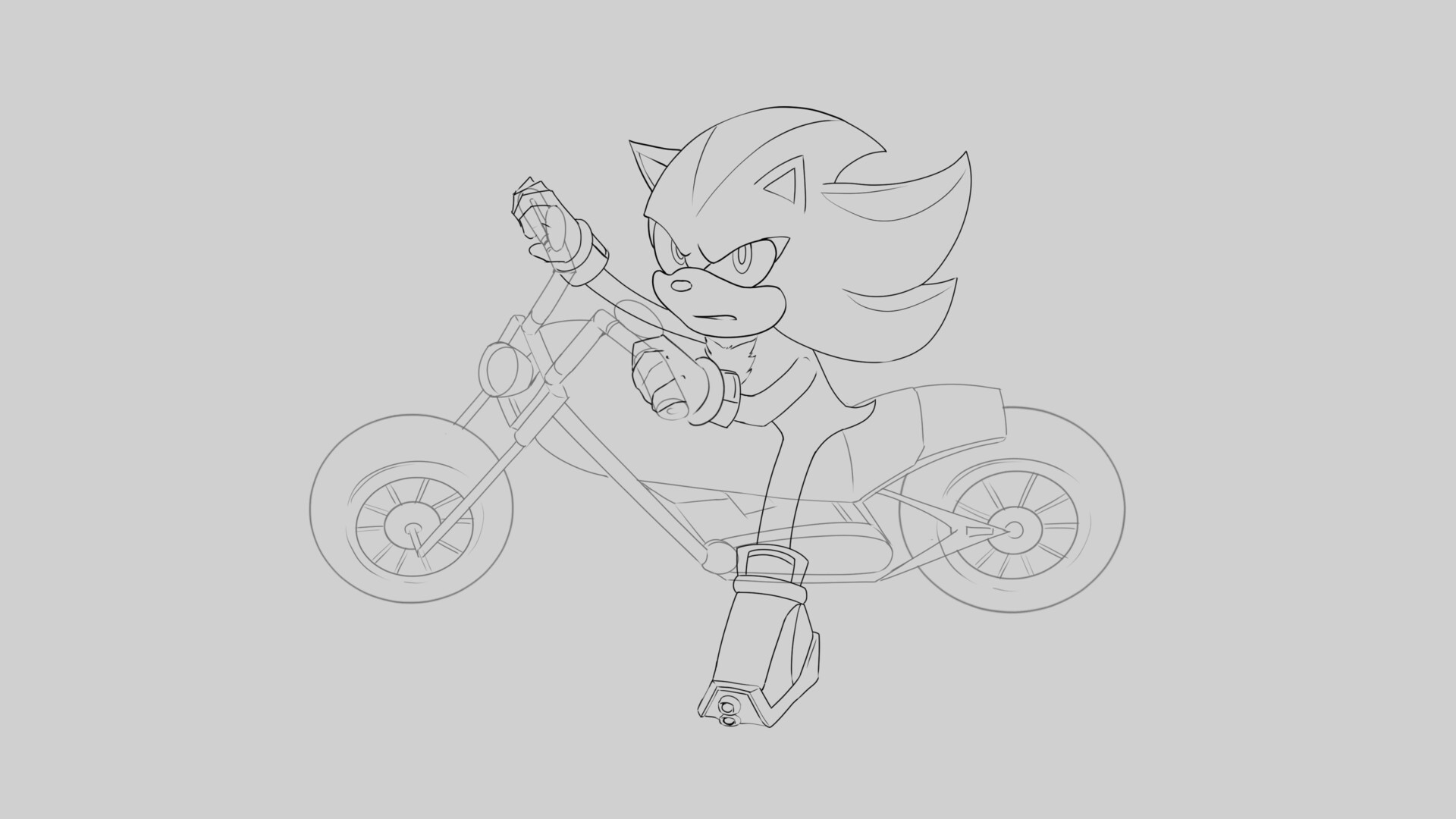 shadow riding a motorcycle coloring page