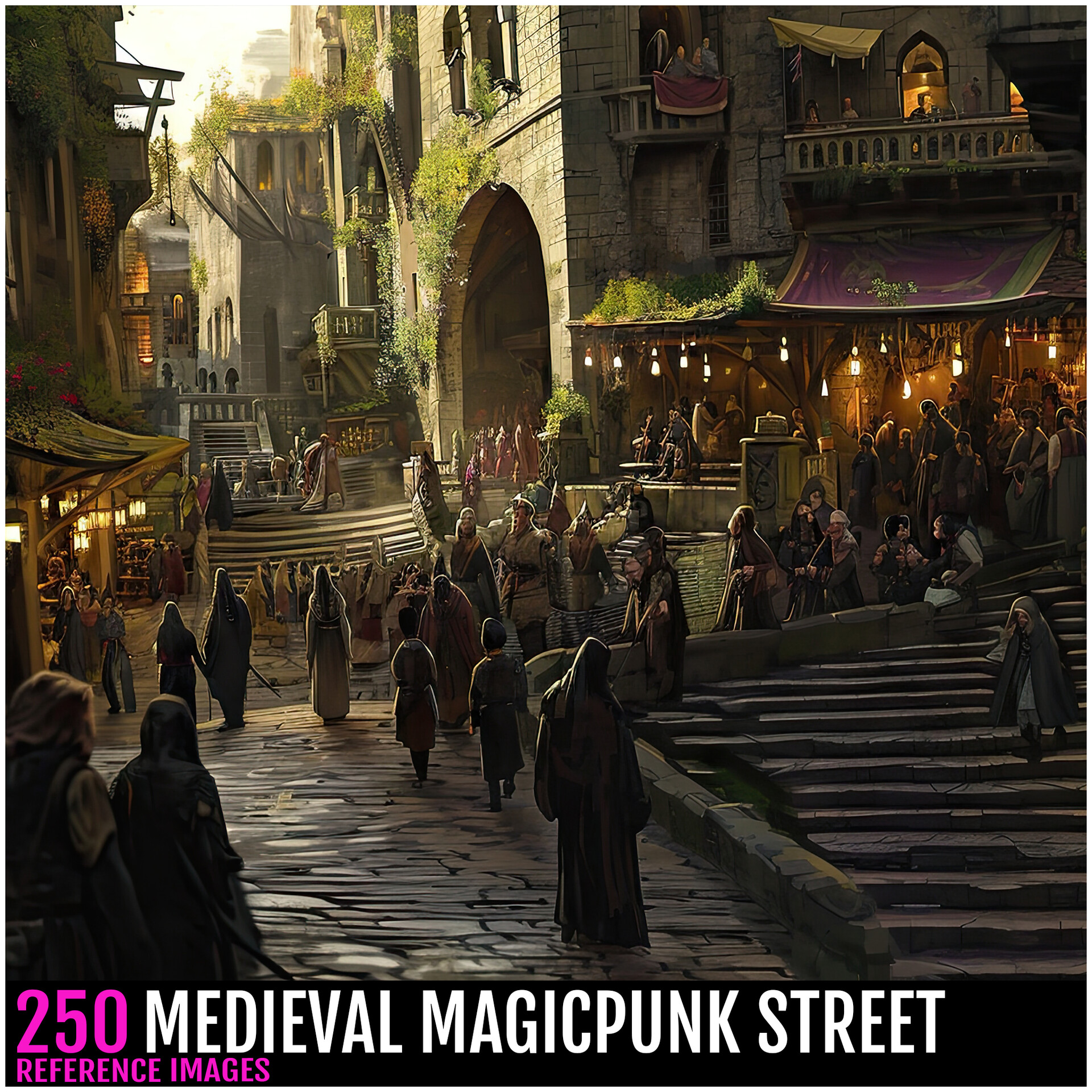 ArtStation - 250 MEDIEVAL MAGICPUNK STREET
