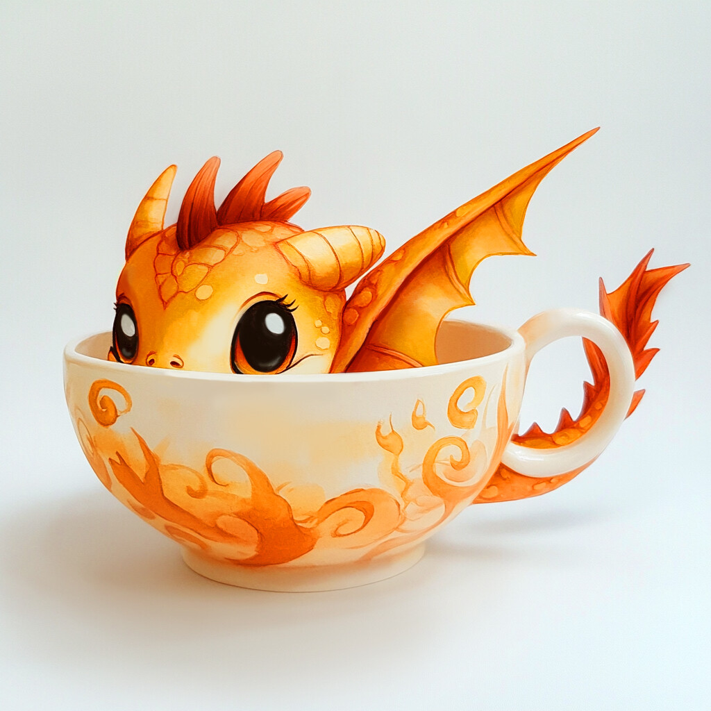 ArtStation - Orange Dragon Teacup