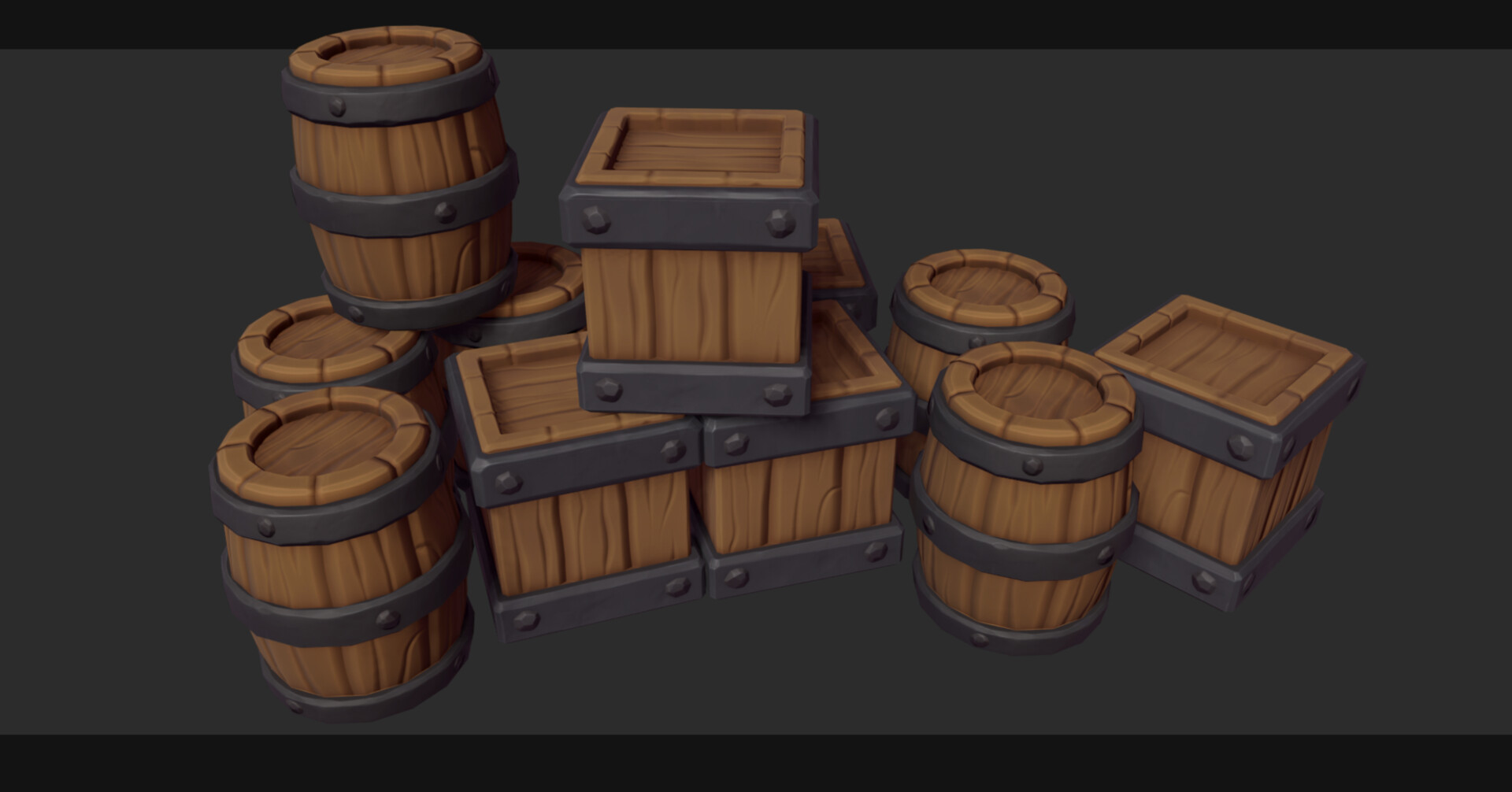 ArtStation - Stylized Wooden Boxes and Barrels