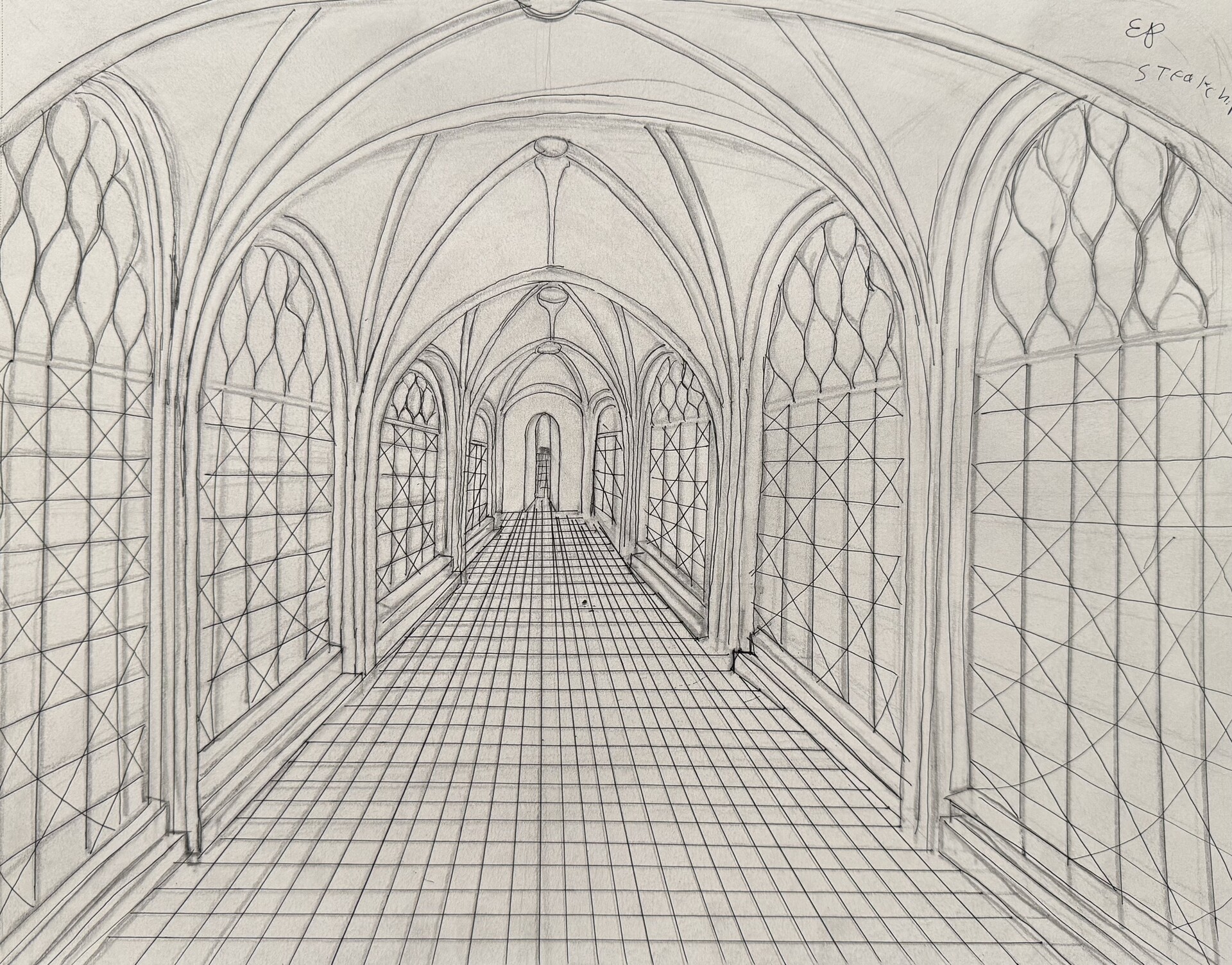 ArtStation - Gothic hallway with a renaissance feel, the knights of ...