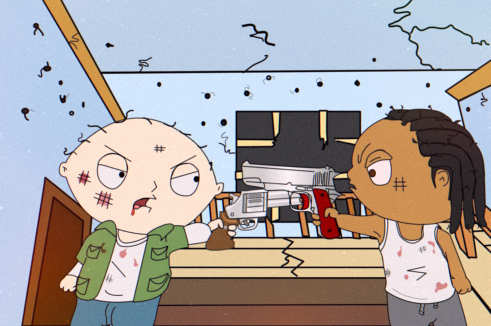 Dessin De Stewie Du Ghetto Momo (le Concierge De La Poubelle) A Eu Une