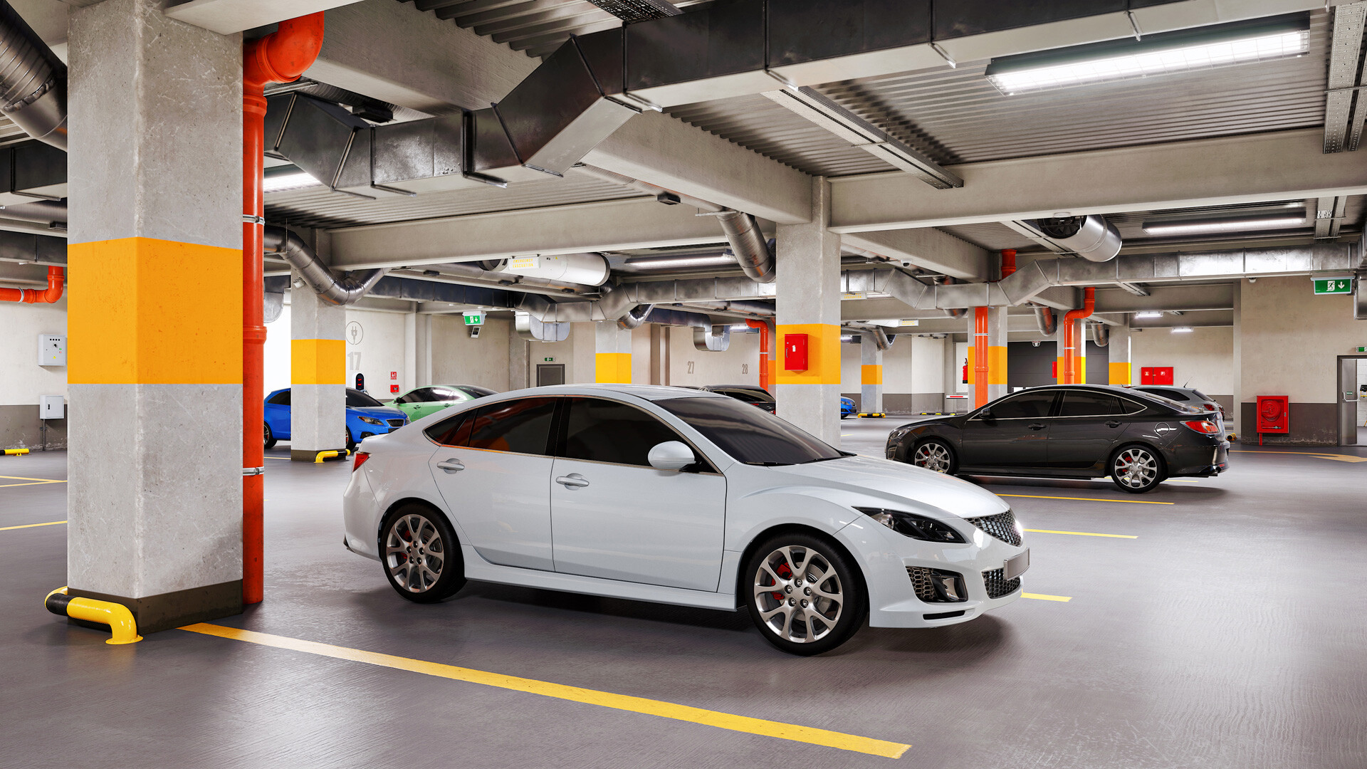 Evermotion Studio - Parking Lot Scene - Archinteriors for UE vol. 15
