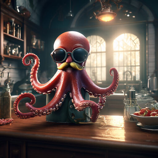 ArtStation - Dancing Octopus with a Mustache.