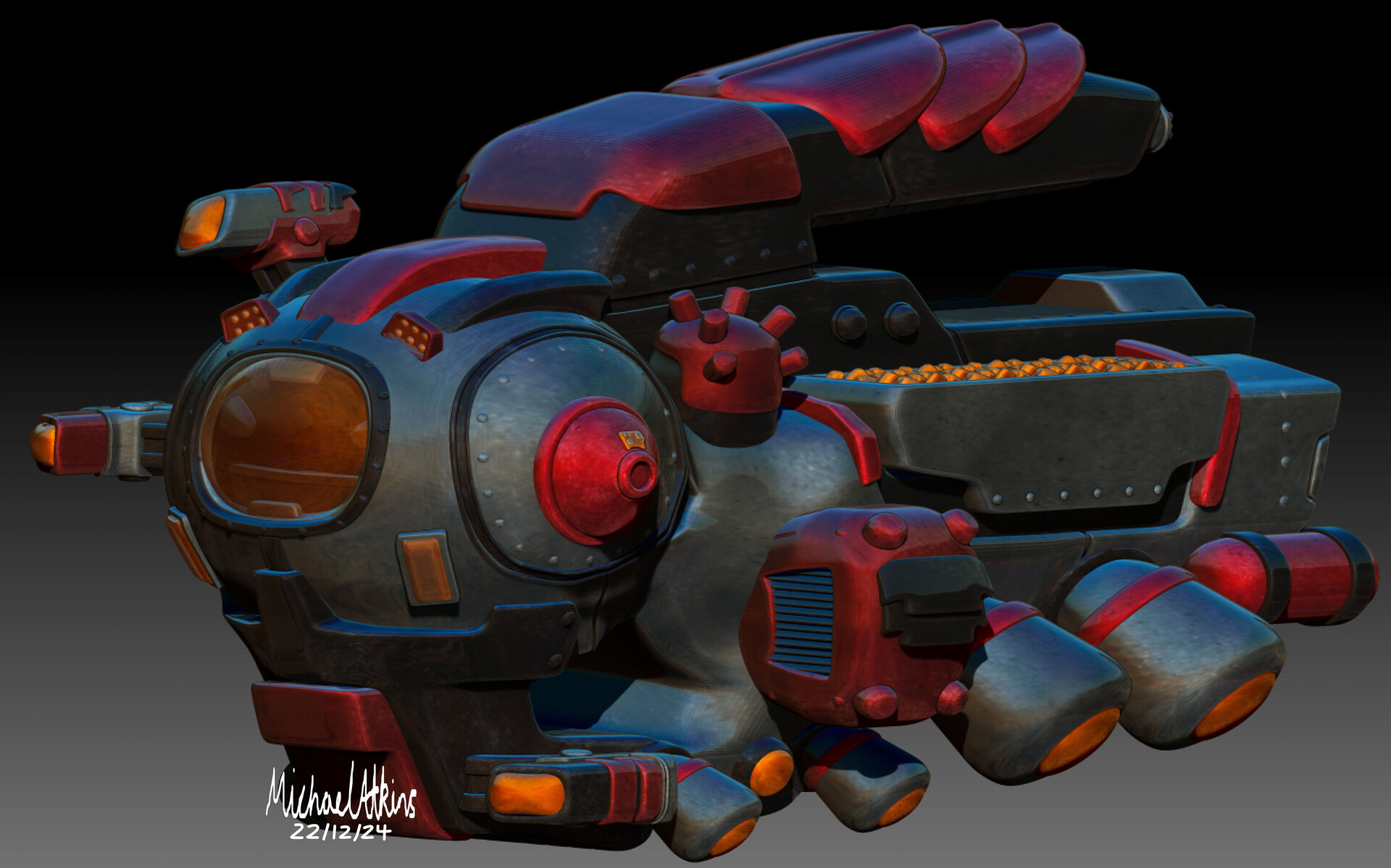 ArtStation - Michael Atkins 3D Alien Mining Vehicle