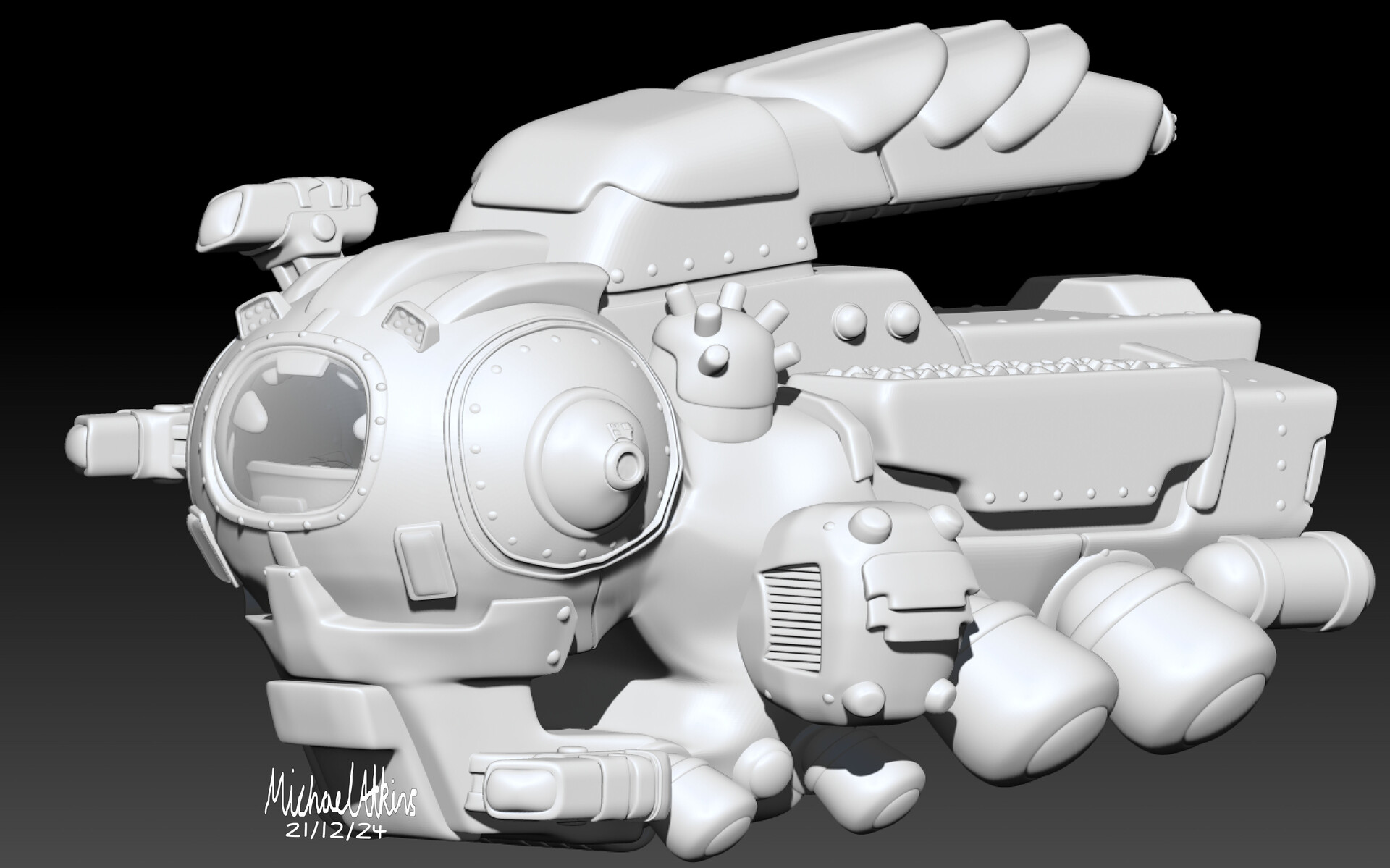 ArtStation - Michael Atkins 3D Alien Mining Vehicle AO