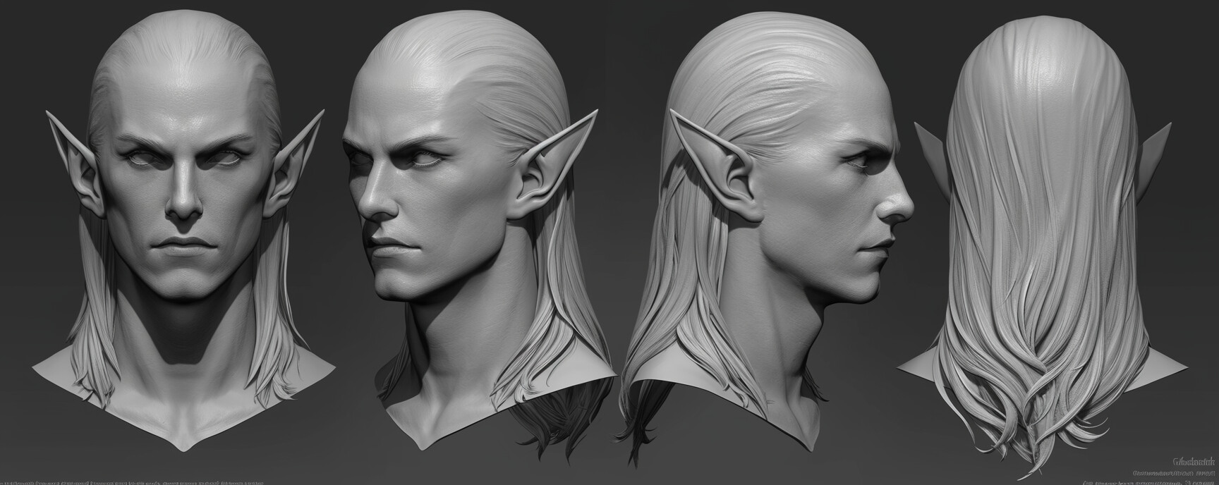 3D Head Sculpt References in 4K - Tika Art - +300 Elf Male Head Sculpt ...