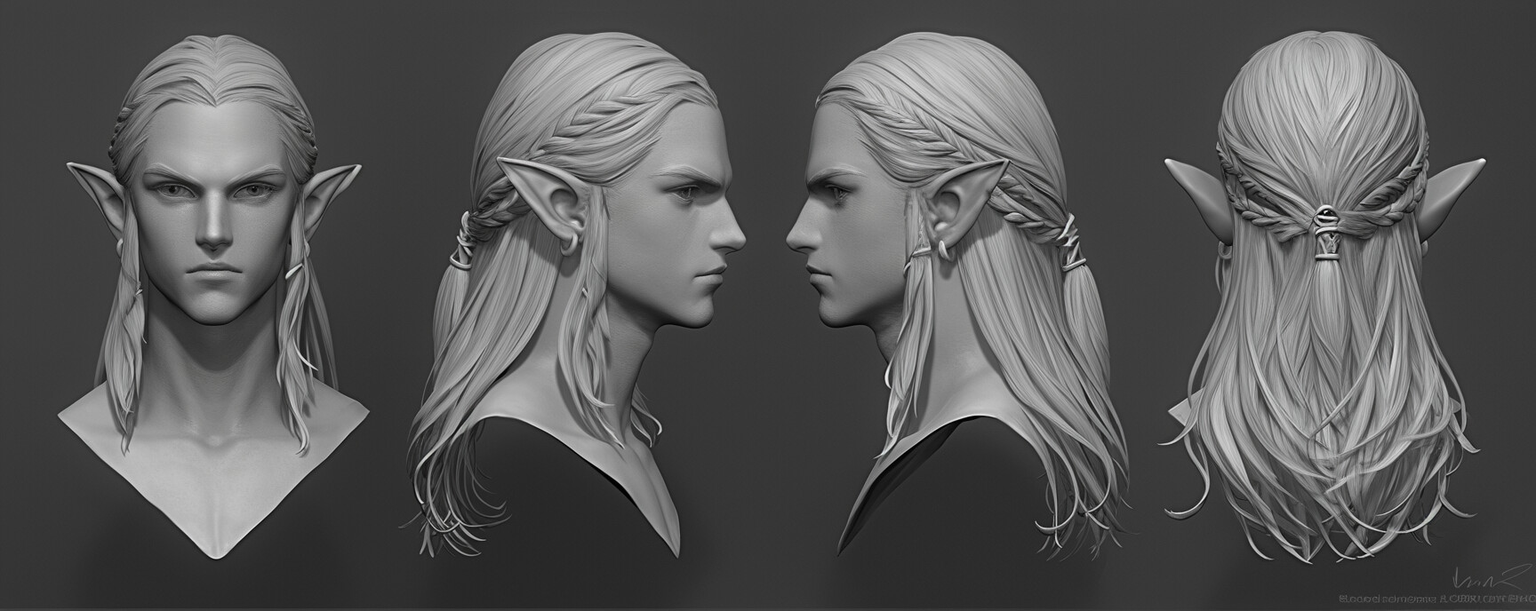 3D Head Sculpt References in 4K - Tika Art - +300 Elf Male Head Sculpt ...