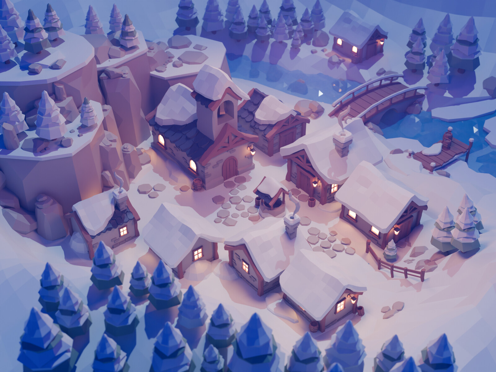 ArtStation - Low Poly Village