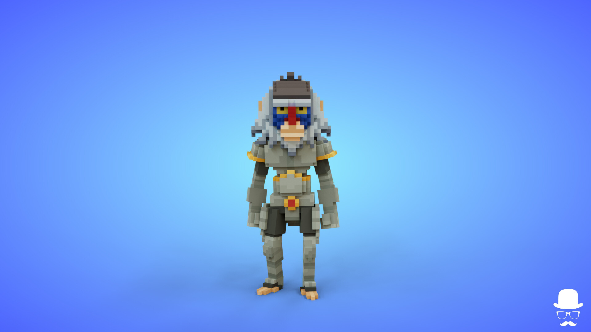 ArtStation - Baboon Knight Voxel Character - 3D Lowpoly Fantasy Creature