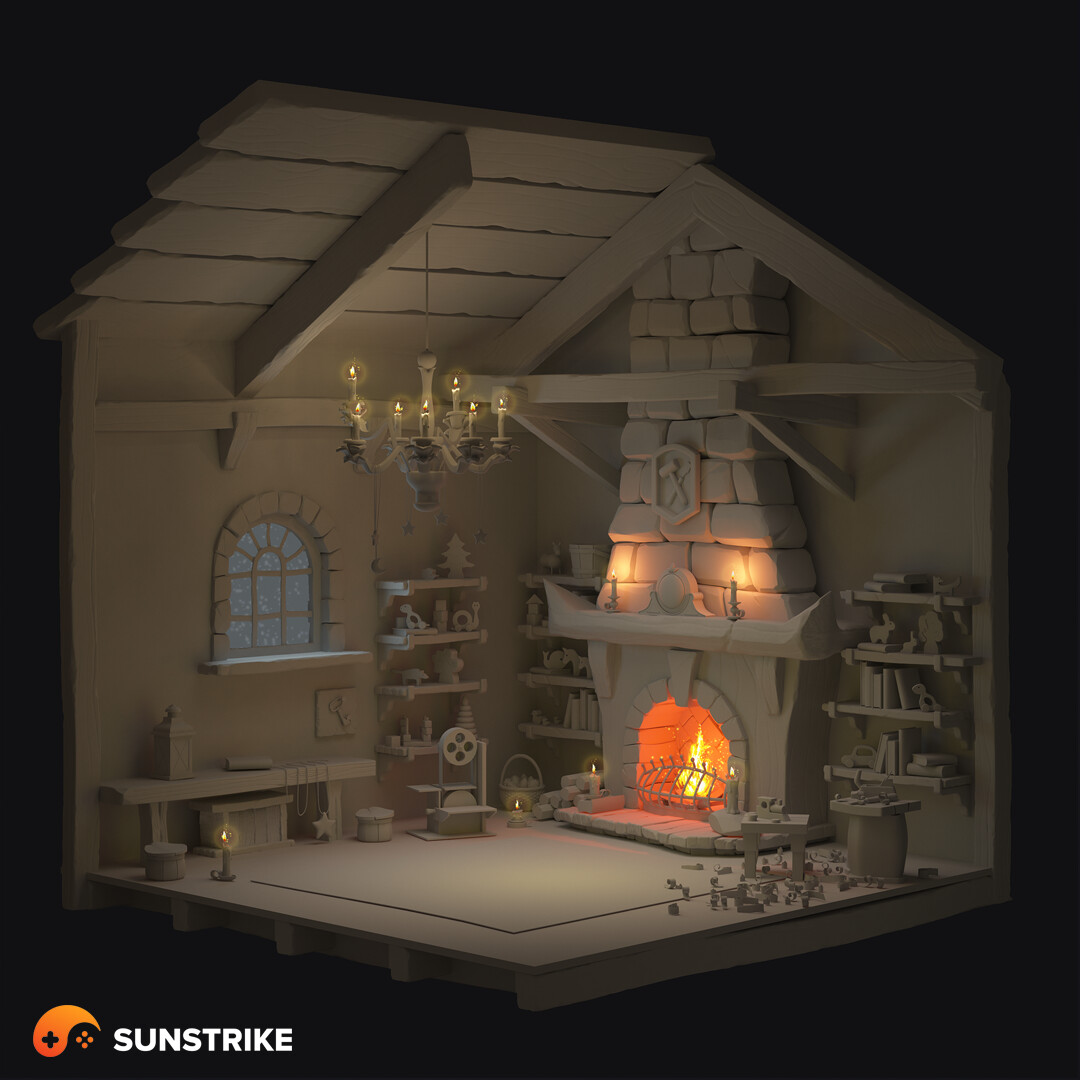 SunStrike Studios - The Toy Workshop Fireplace