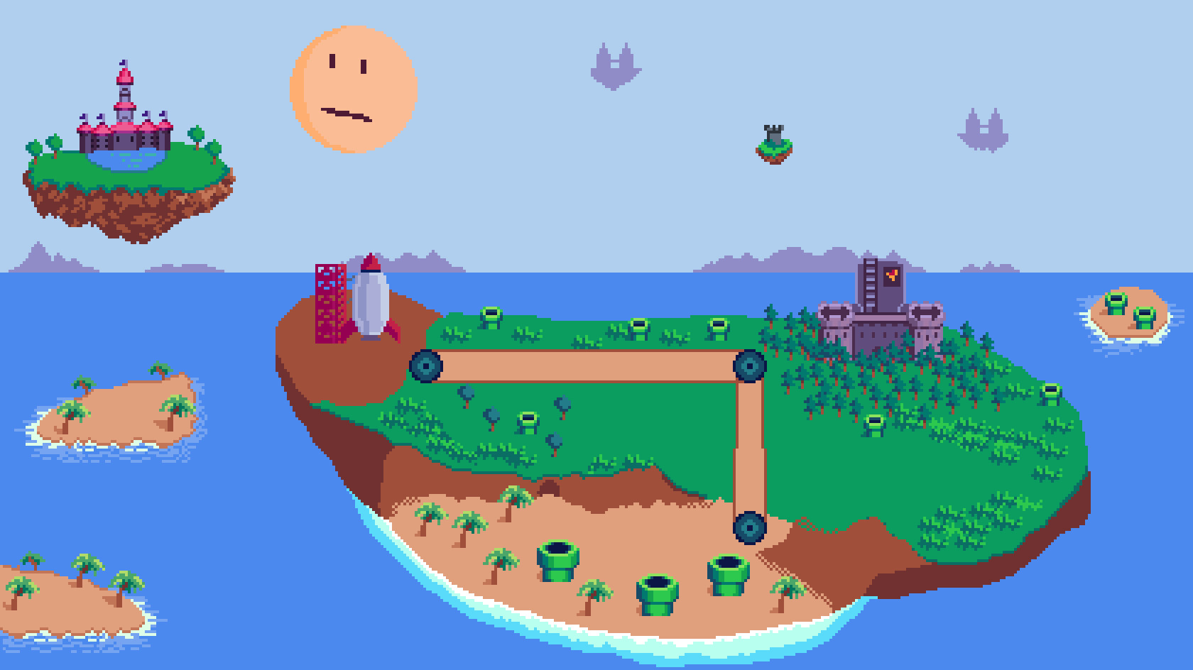 danielle riendeau - Broken Links level and overworld art