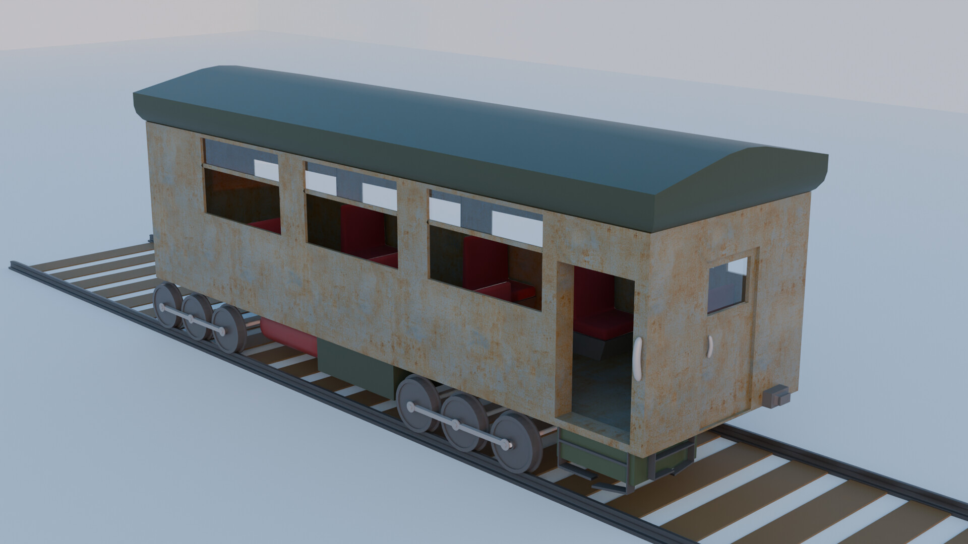 ArtStation - Vintage Train Model - Blender 3D