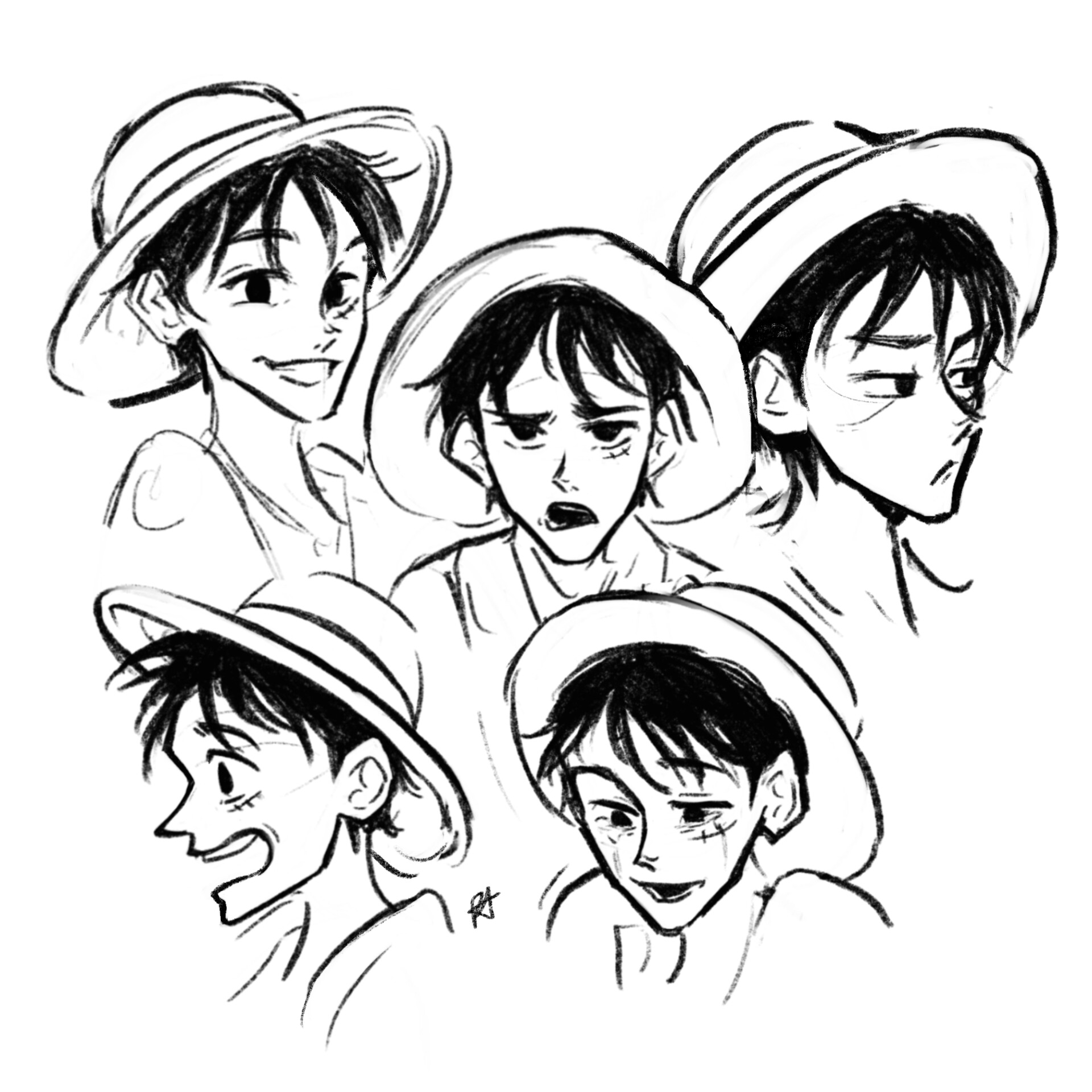 ArtStation - Luffy Expression Sheet