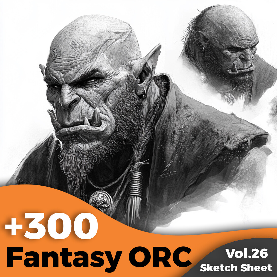 ArtStation - +300 Fantasy ORC Sketch Sheet Reference Images(4k)