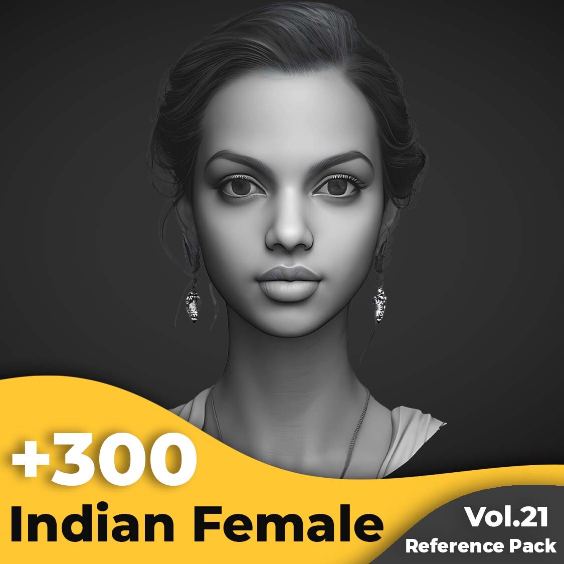 3D Head Sculpt References in 4K - Tika Art - +300 Indian Female Head ...