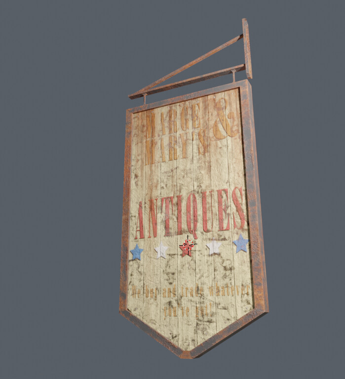 ArtStation - Decrepit Antique Store Signage Asset