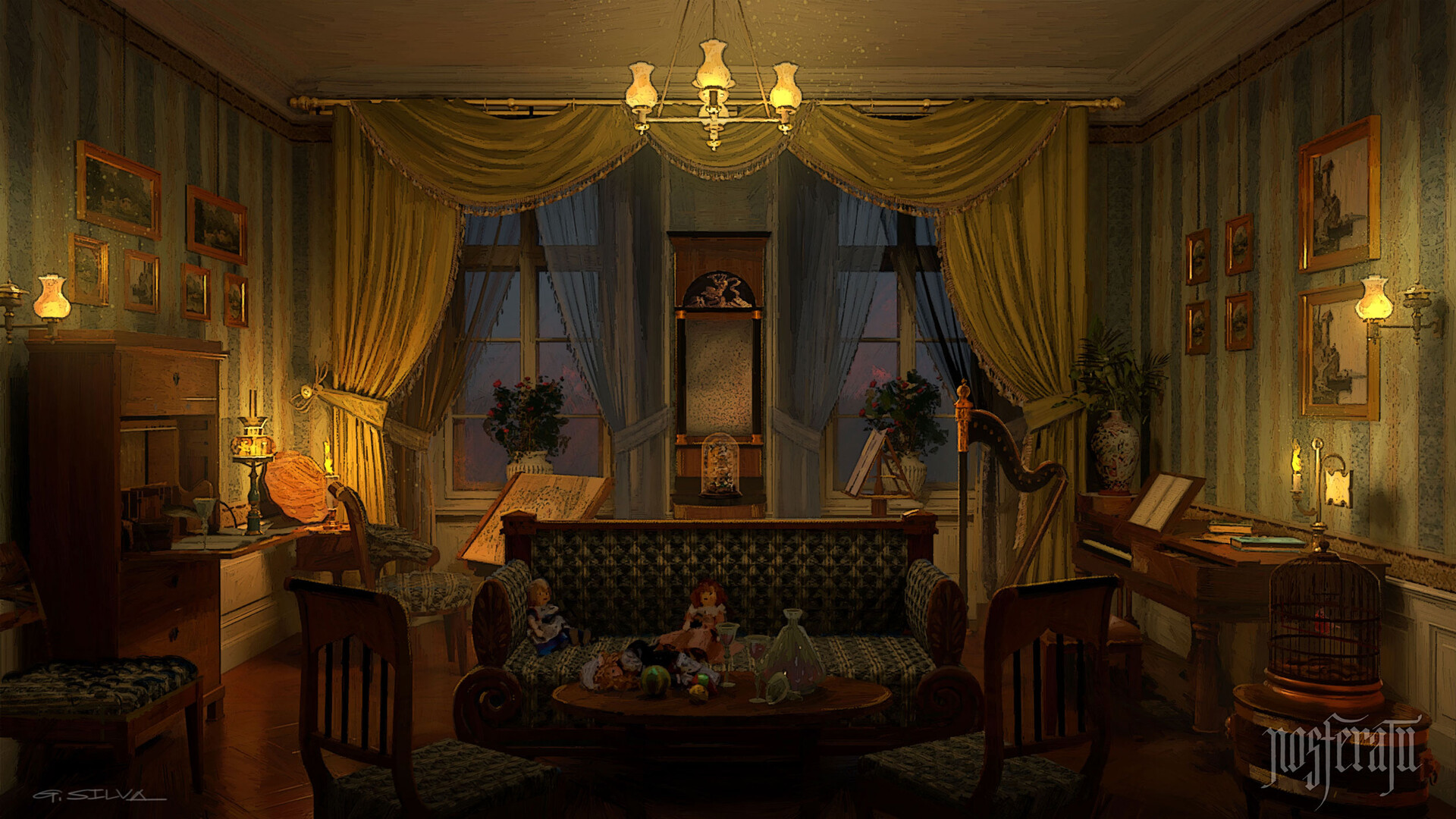 Giovanni Silva - Nosferatu - Harding's house interiors