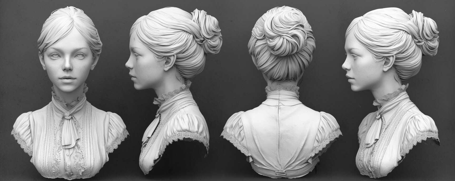 3D Head Sculpt References in 4K - Tika Art - +300 Victorian Female Head ...