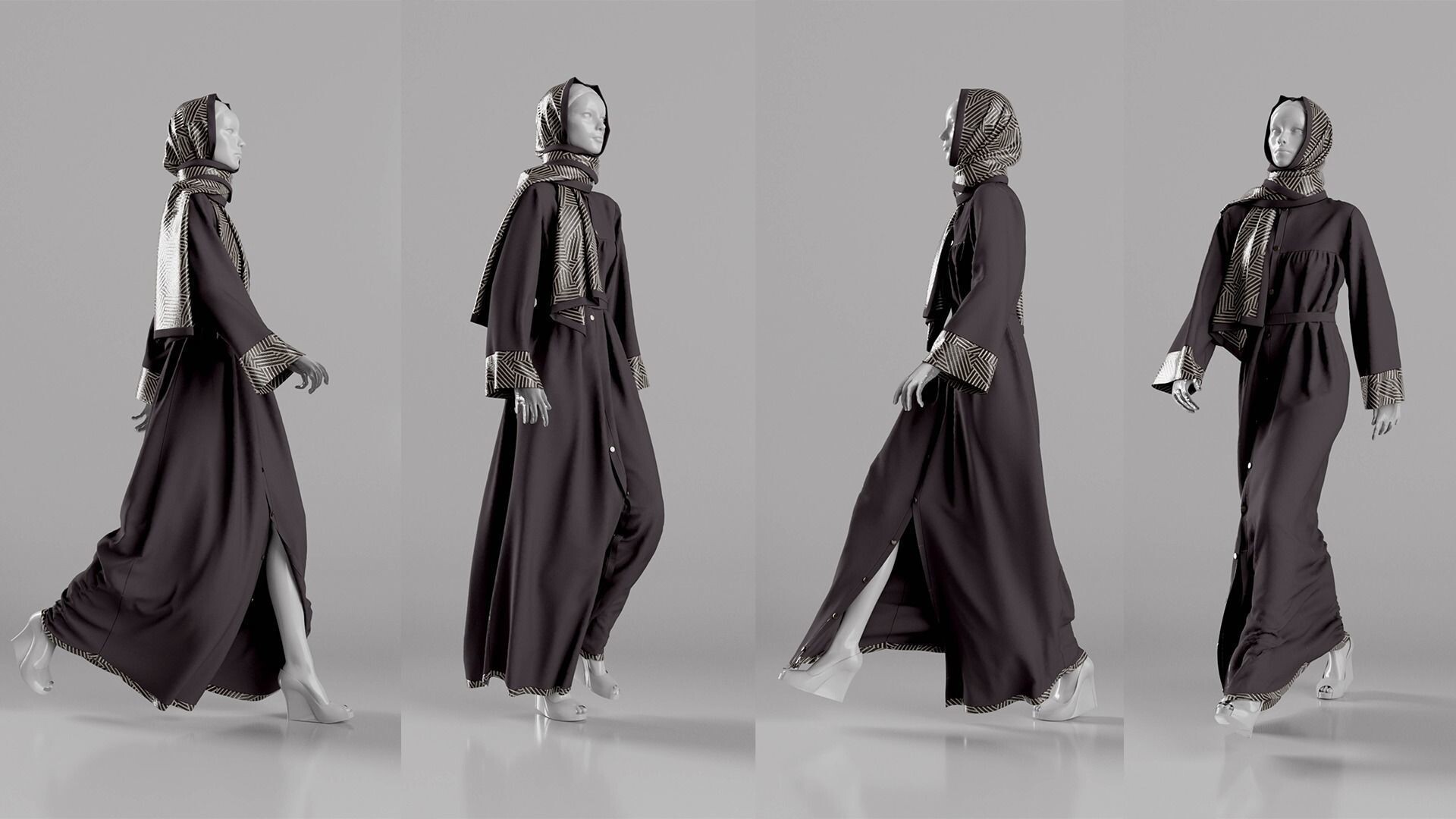 ArtStation - Abaya With hijab - walk cycle