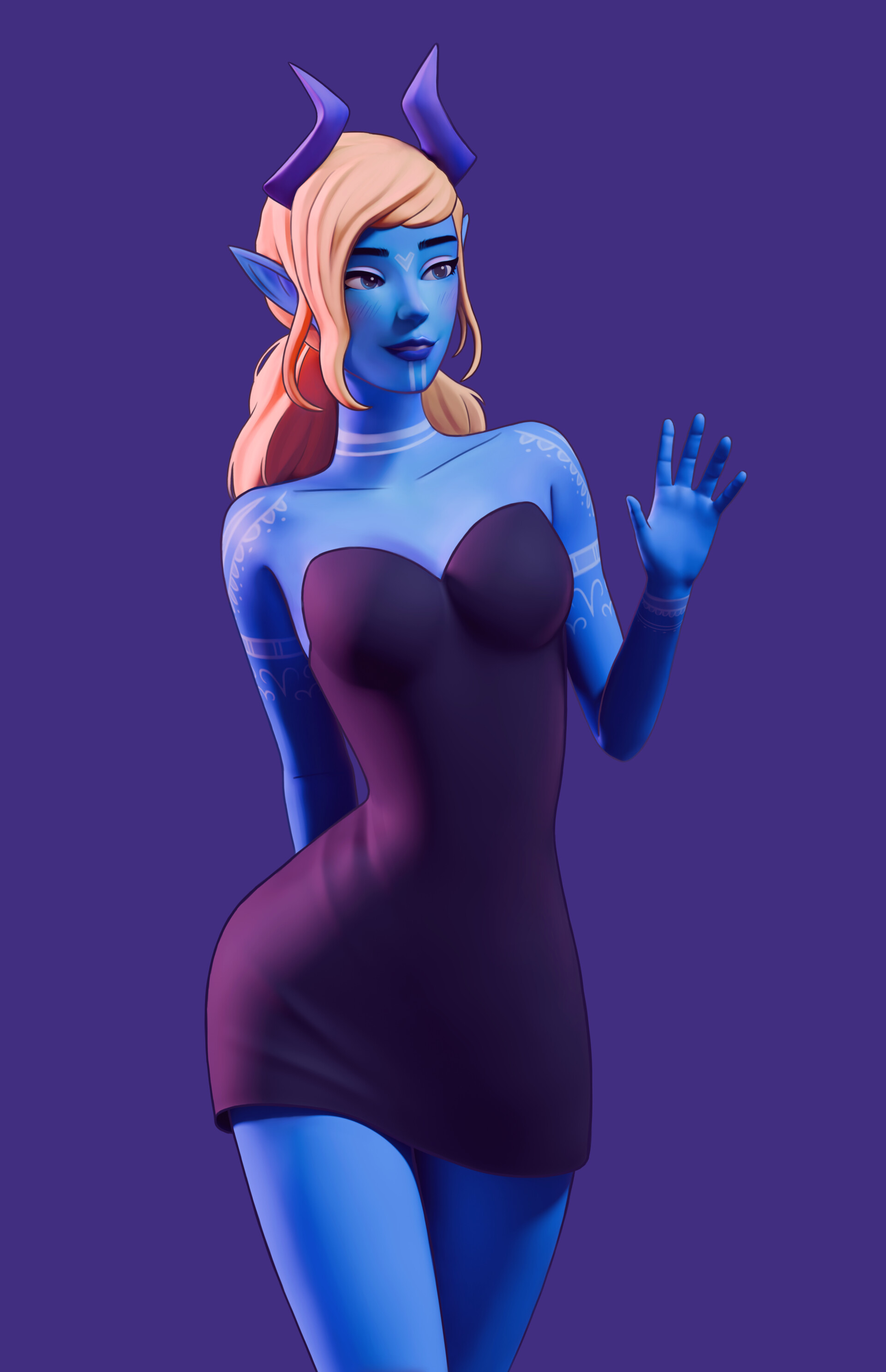 ArtStation - Blue Tiefling