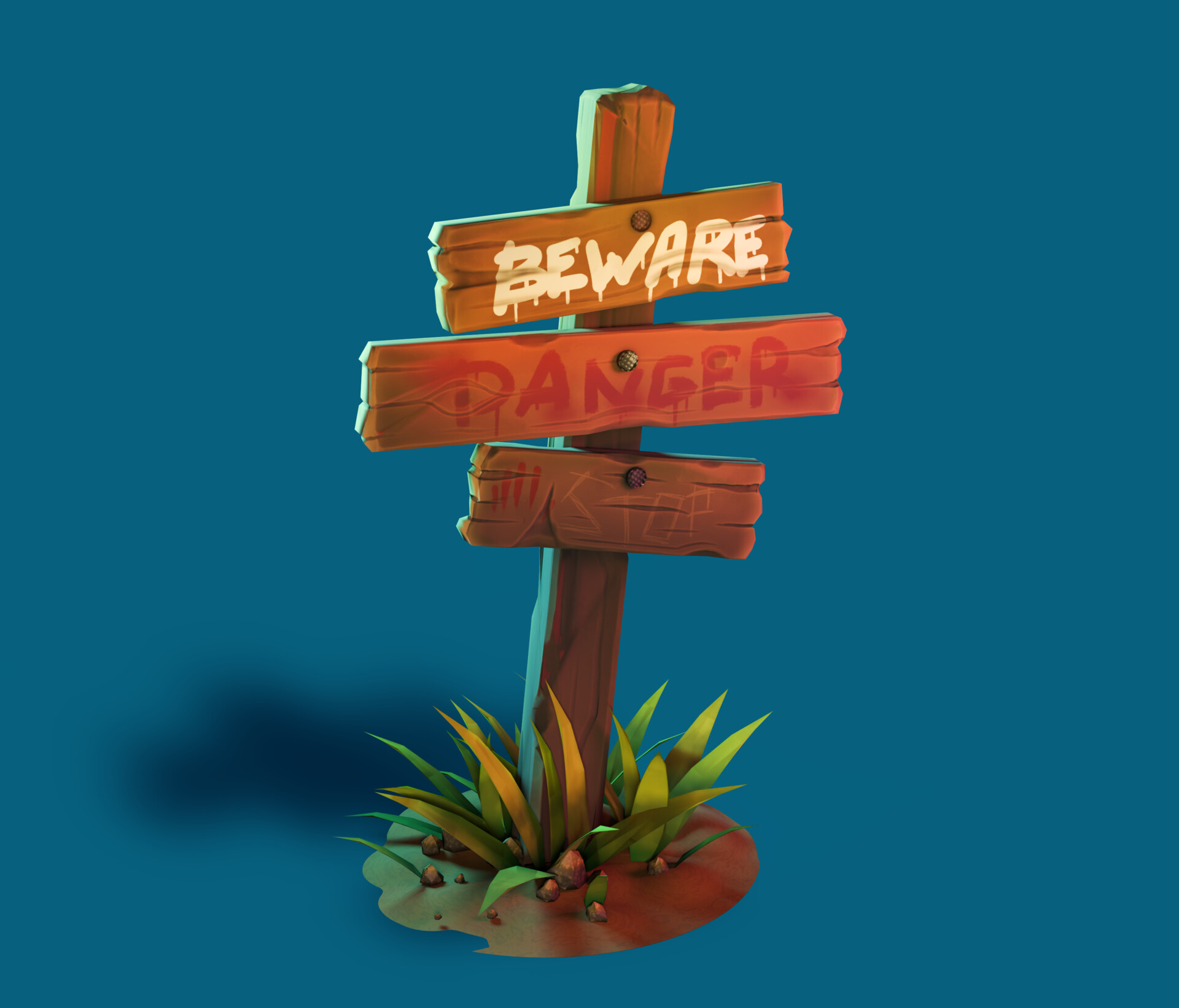 ArtStation - "Stop" sign prop