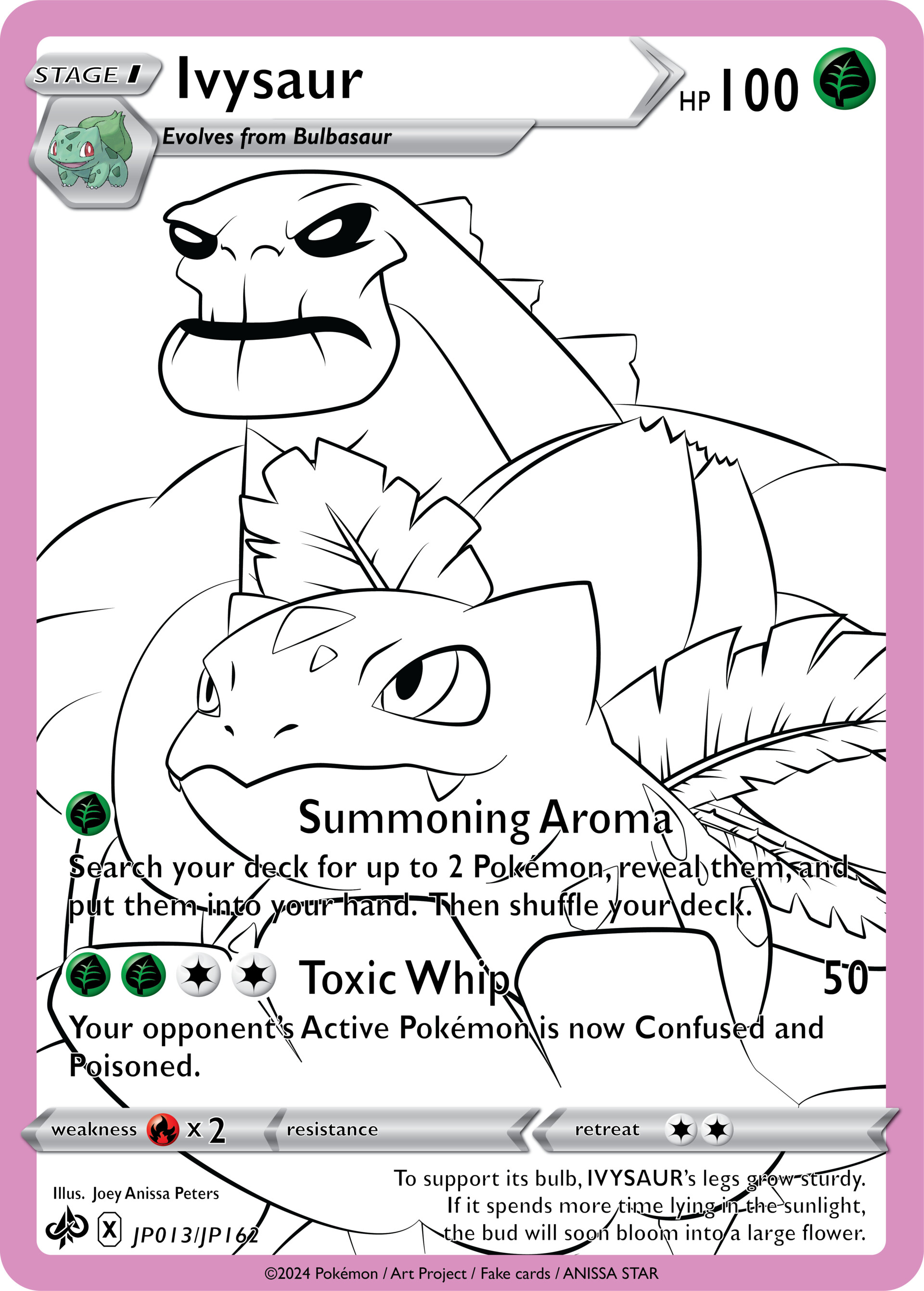 ivysaur pokemon card coloring page